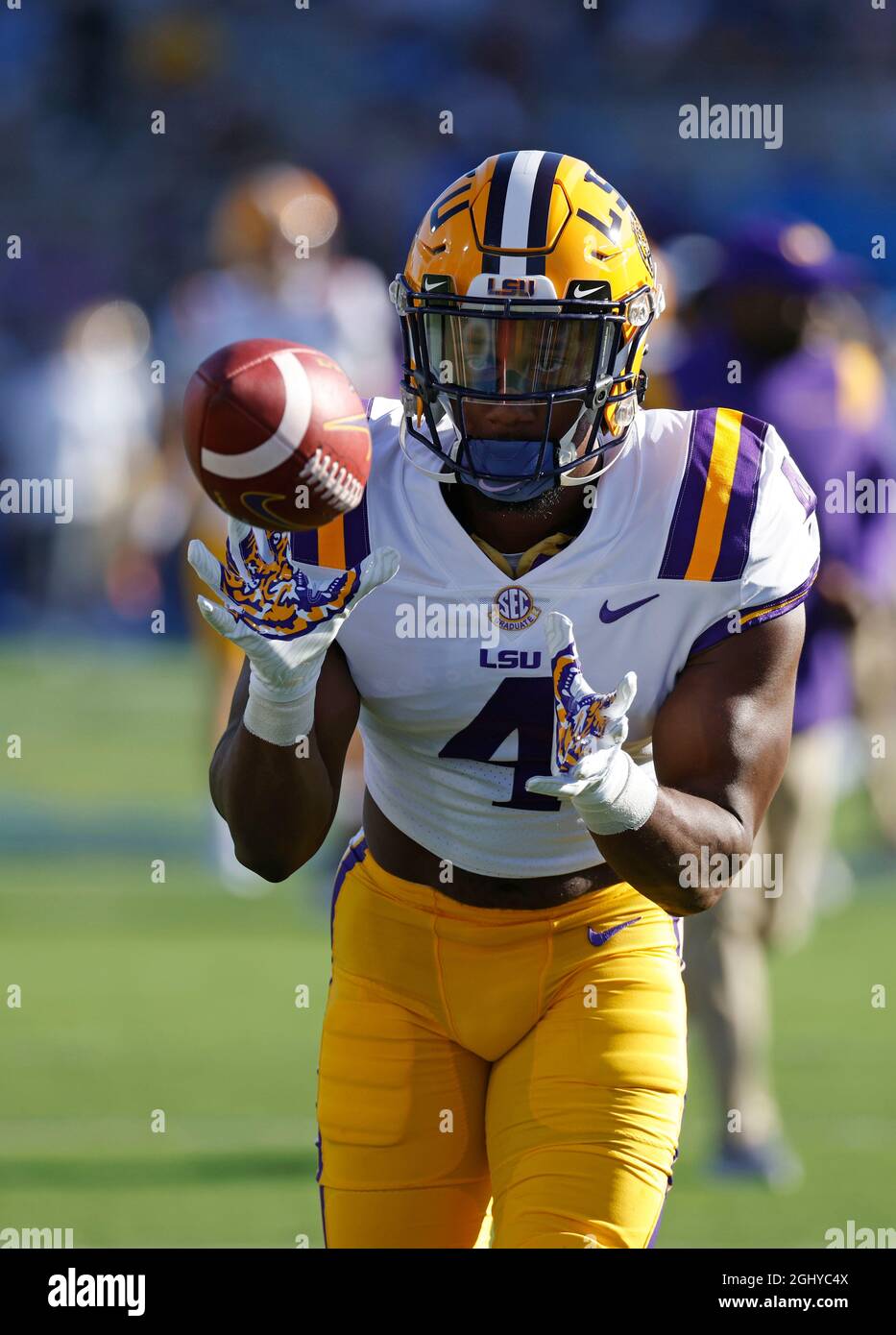 September 04, 2021 LSU Tigers safety Todd Harris Jr. #4 in action ...