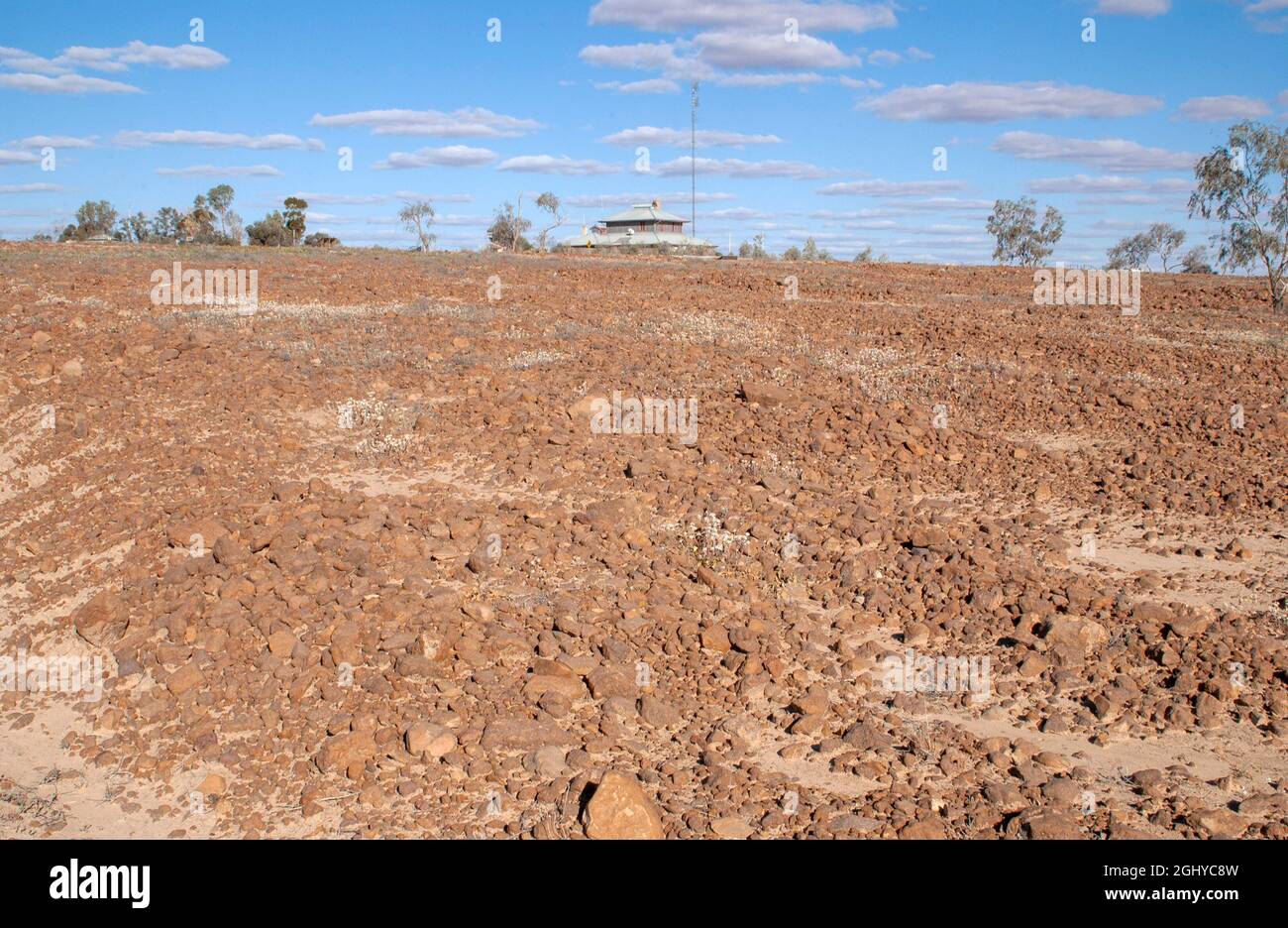 Gibber plains around the outback South Australian town of Innamincka ...