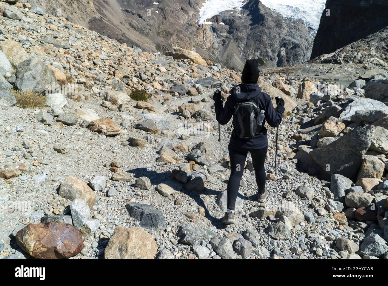 People trekking through the mountain a beautiful days Stock Photo - Alamy