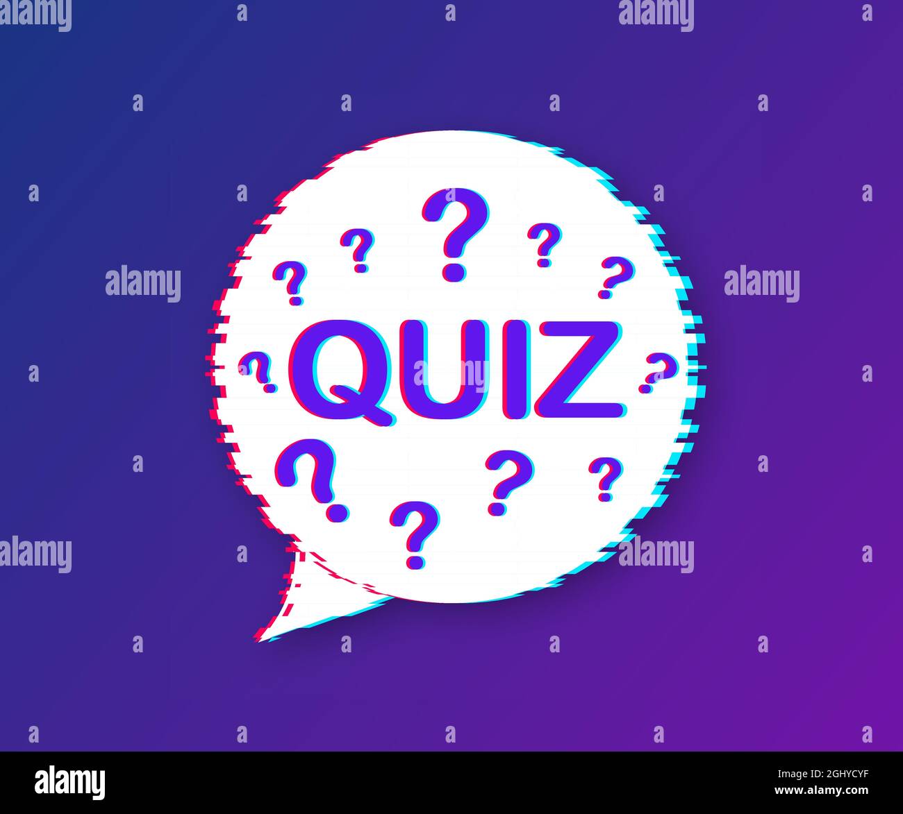 Frequently asked questions FAQ banner. Glitch icon. Computer with question icons. Vector ...