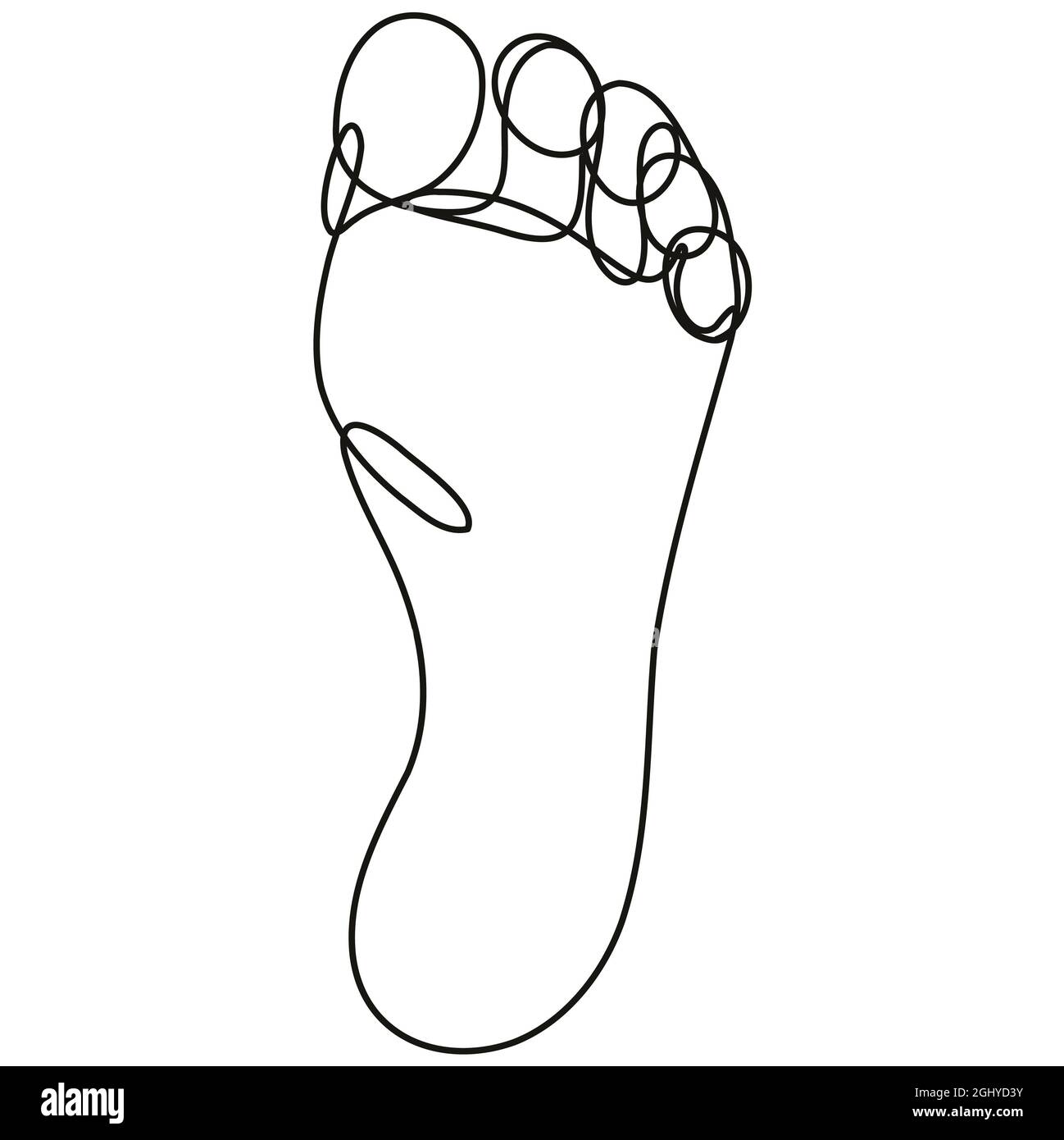 Sole of Foot Continuous Line Drawing Stock Photo - Alamy