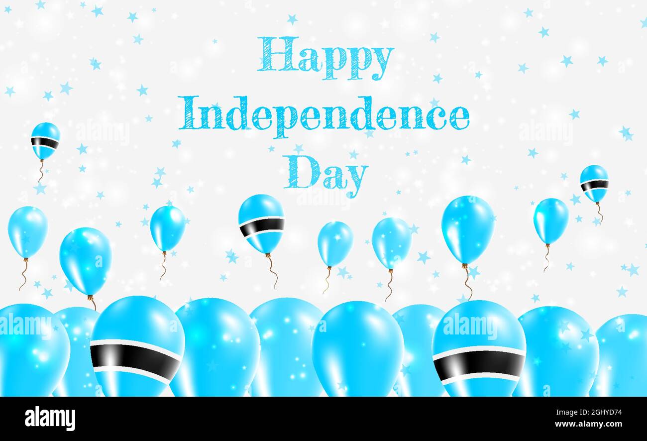 Botswana Independence Day Patriotic Design. Balloons in Motswana ...