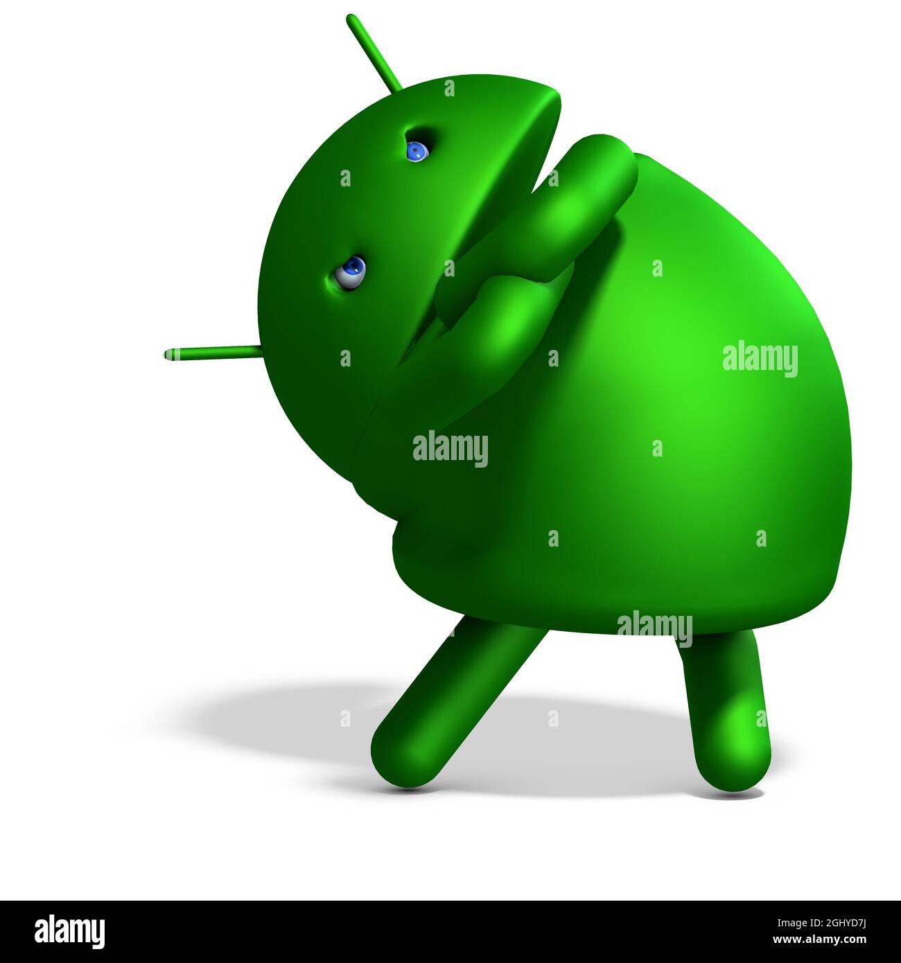 3D-illustration of a cute and weired cartoon android. isolated ...