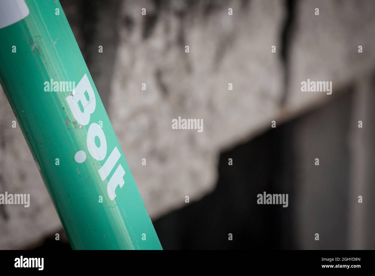 Picture of an electric scooters on the streets of Zagreb with the logo ...