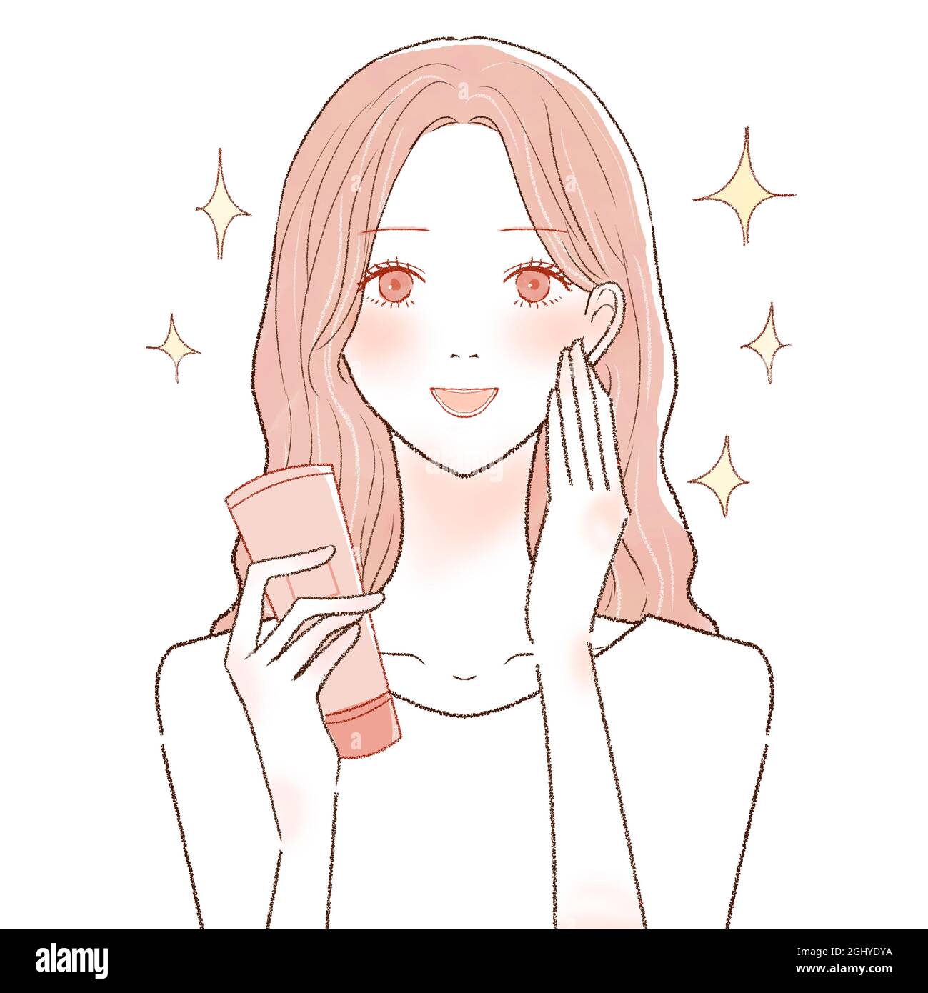 Images of cosmetic effects. On a white background. Cute and simple art ...