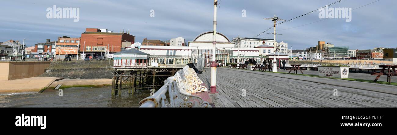 Panoramic view of a beautiful Blackpool pier Stock Photo - Alamy