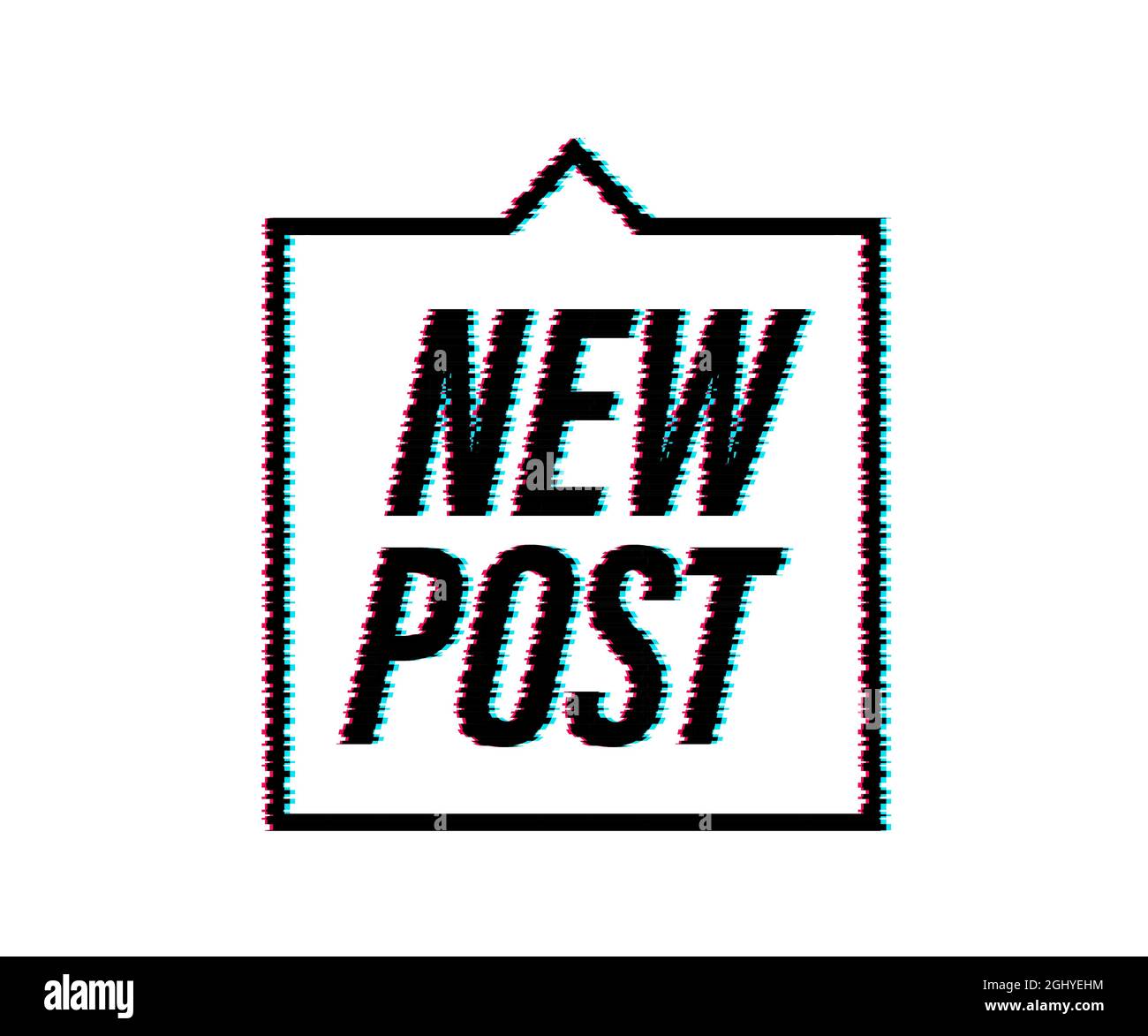 New post glitch icon. Social media buttons. Vector stock illustration ...