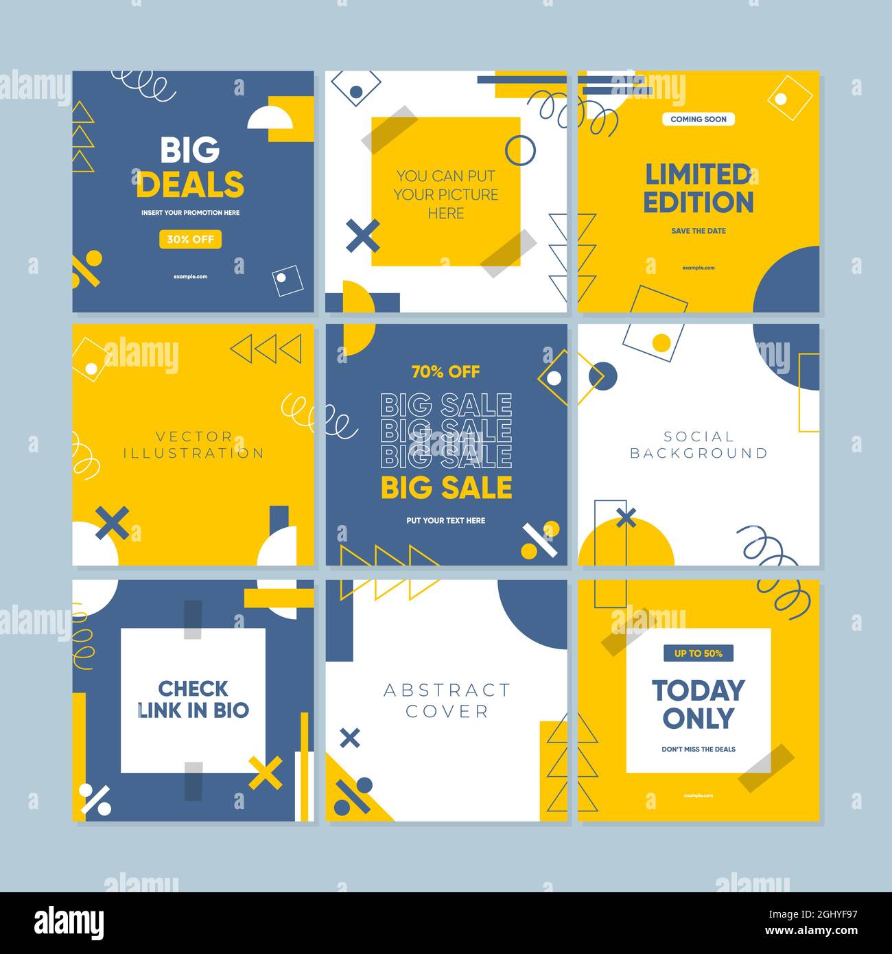 Sale square banner template for social media posts, mobile apps ...