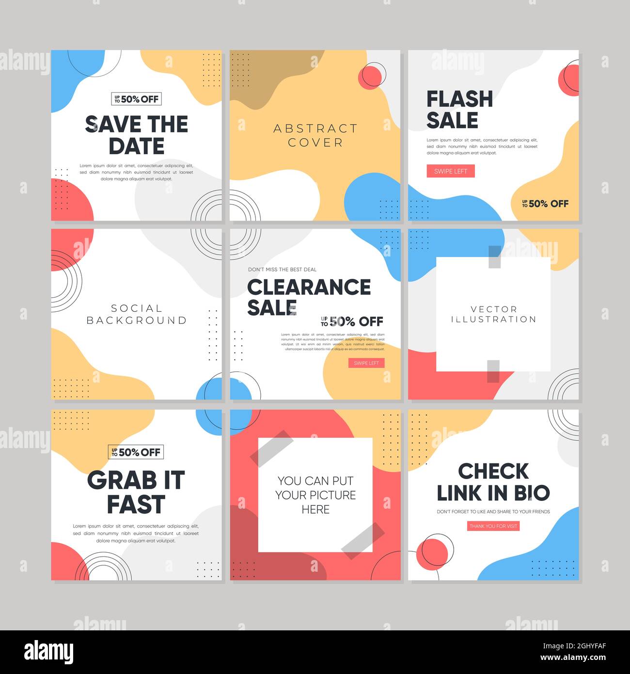 Sale square banner template for social media posts, mobile apps ...