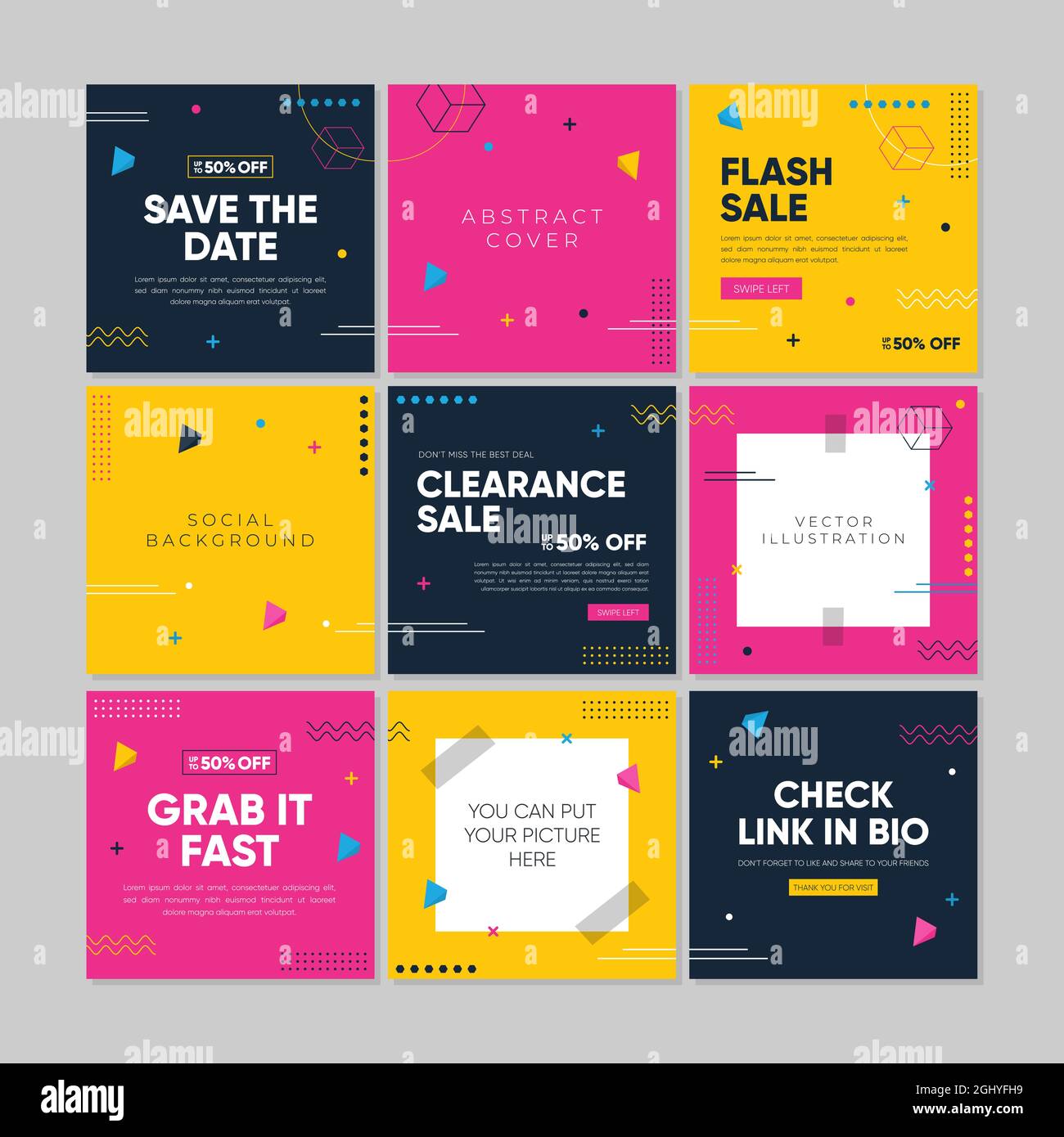 Sale square banner template for social media posts, mobile apps ...