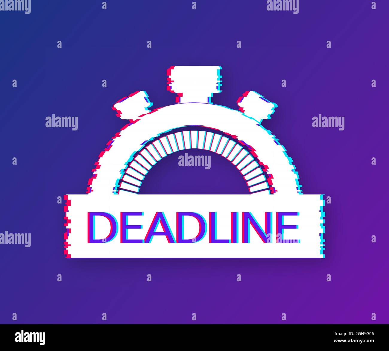 Dates and Deadlines icon. Glitch icon. Time icon. Lack of time concept ...