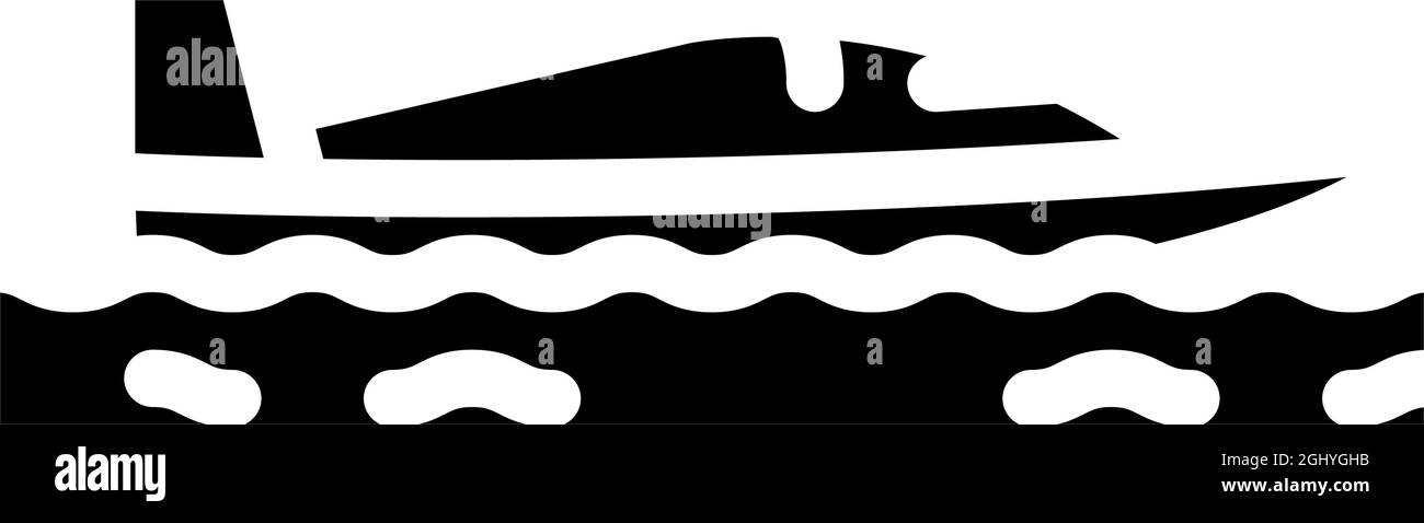 powerboating water sport glyph icon vector illustration Stock Vector ...