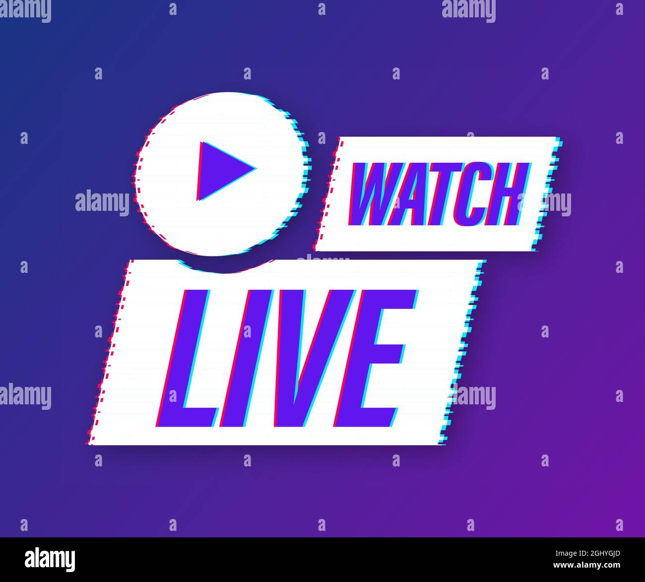 Live match logo. Glitch icon. stock illustration Stock Vector Image ...