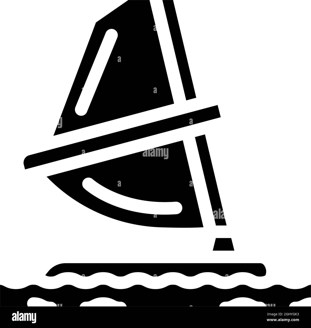 windsurfing water sport glyph icon vector illustration Stock Vector ...