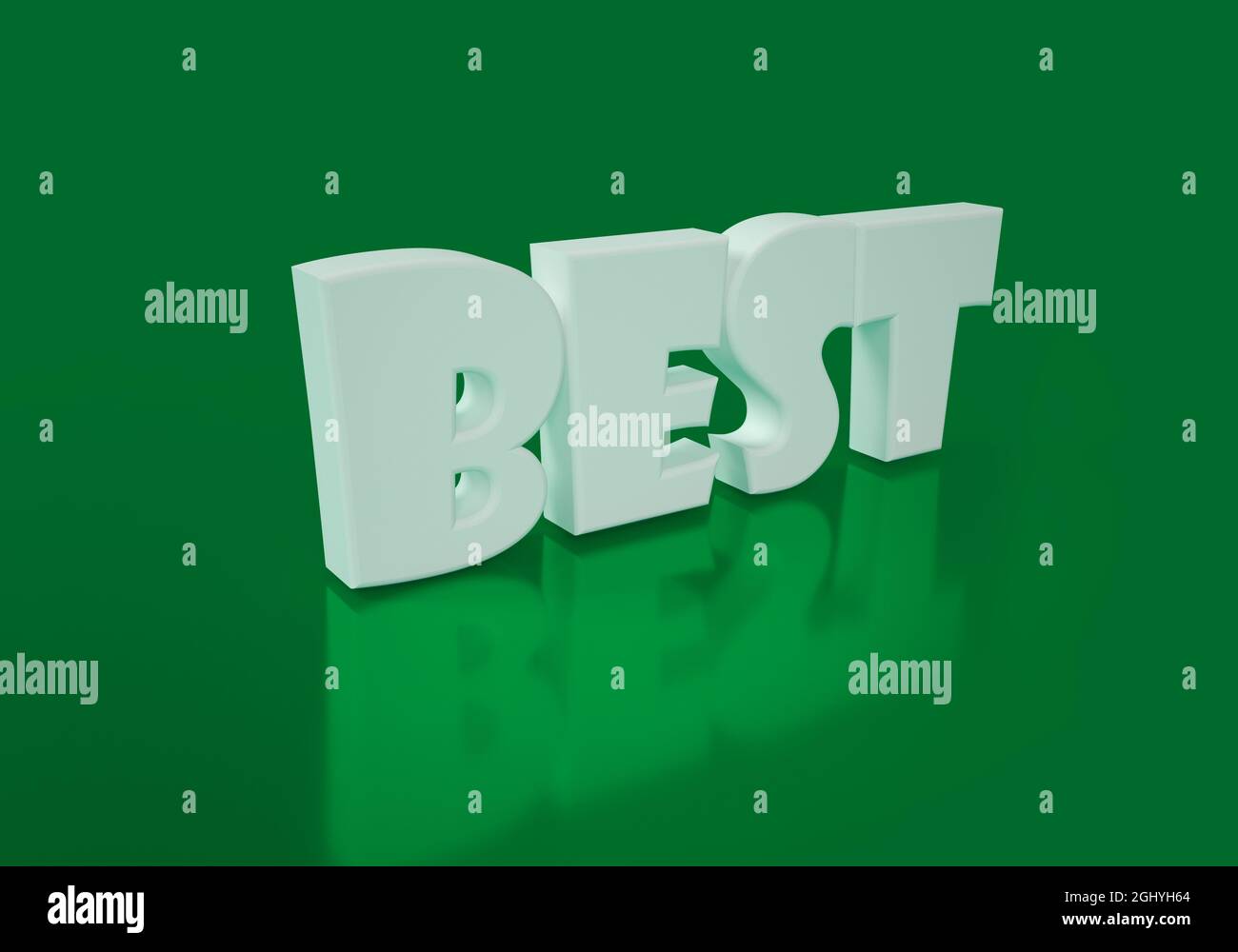 Best word on Green background .3D Illustration Stock Photo - Alamy