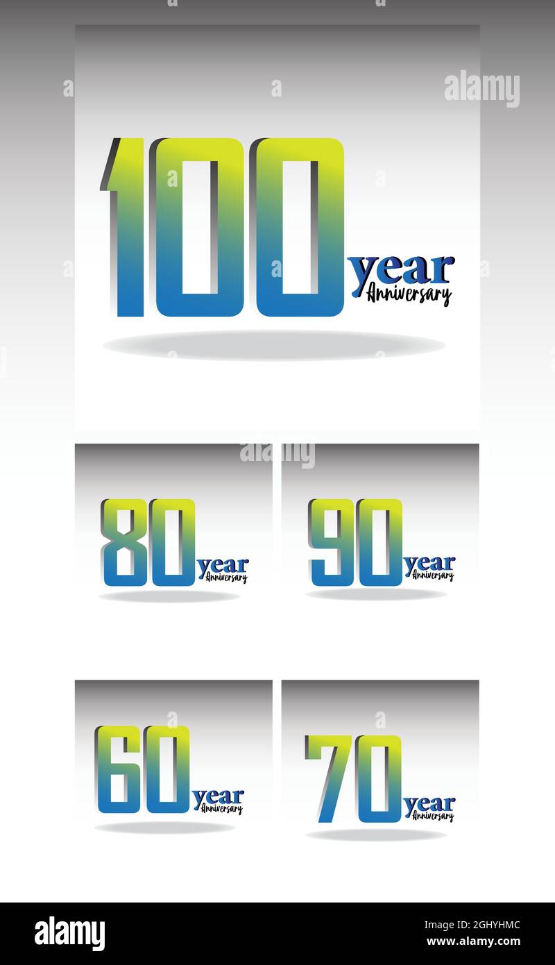 Set Year Anniversary Logo Vector Template Design Illustration Stock ...