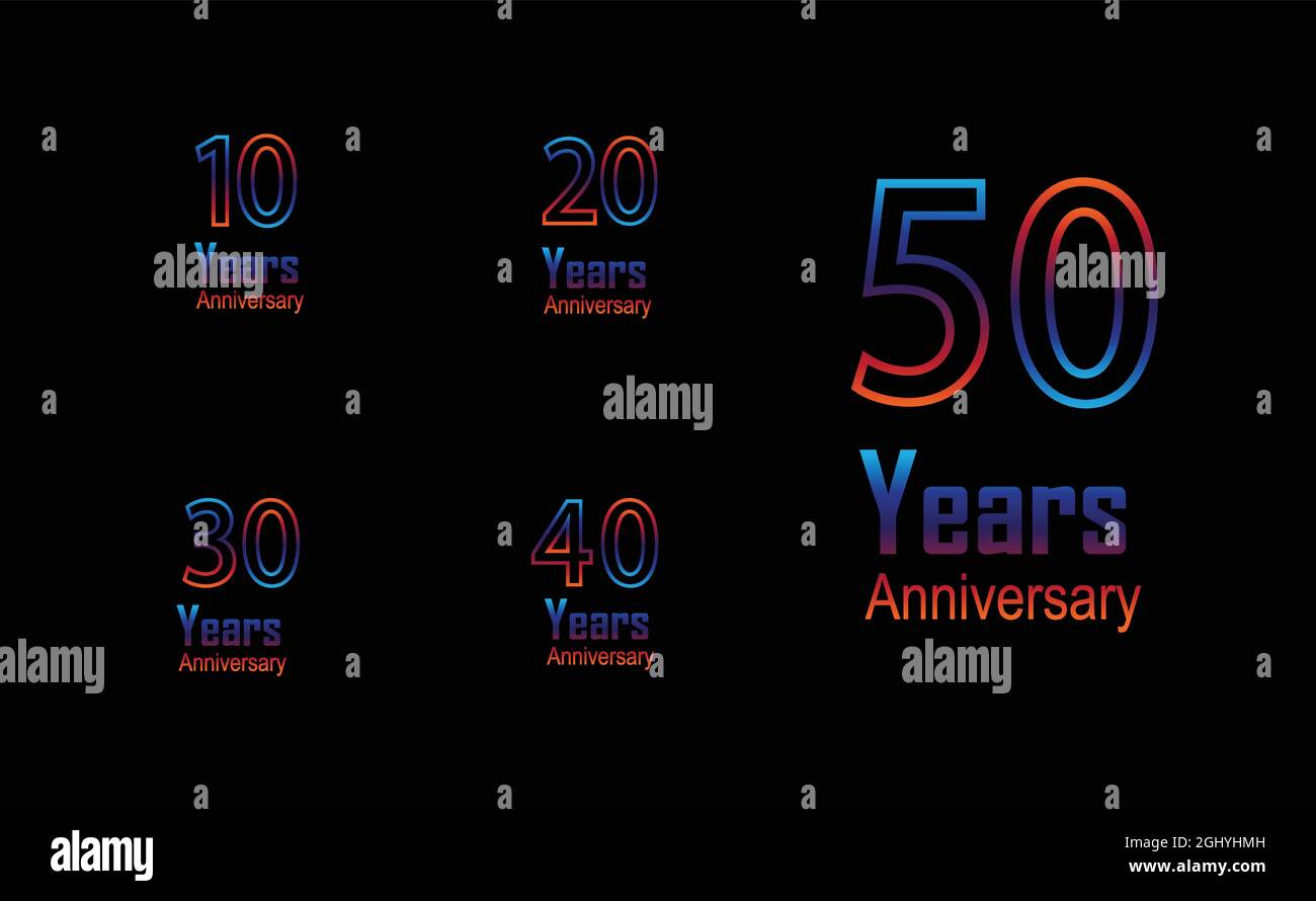 Set Year Anniversary Logo Vector Template Design Illustration Stock ...