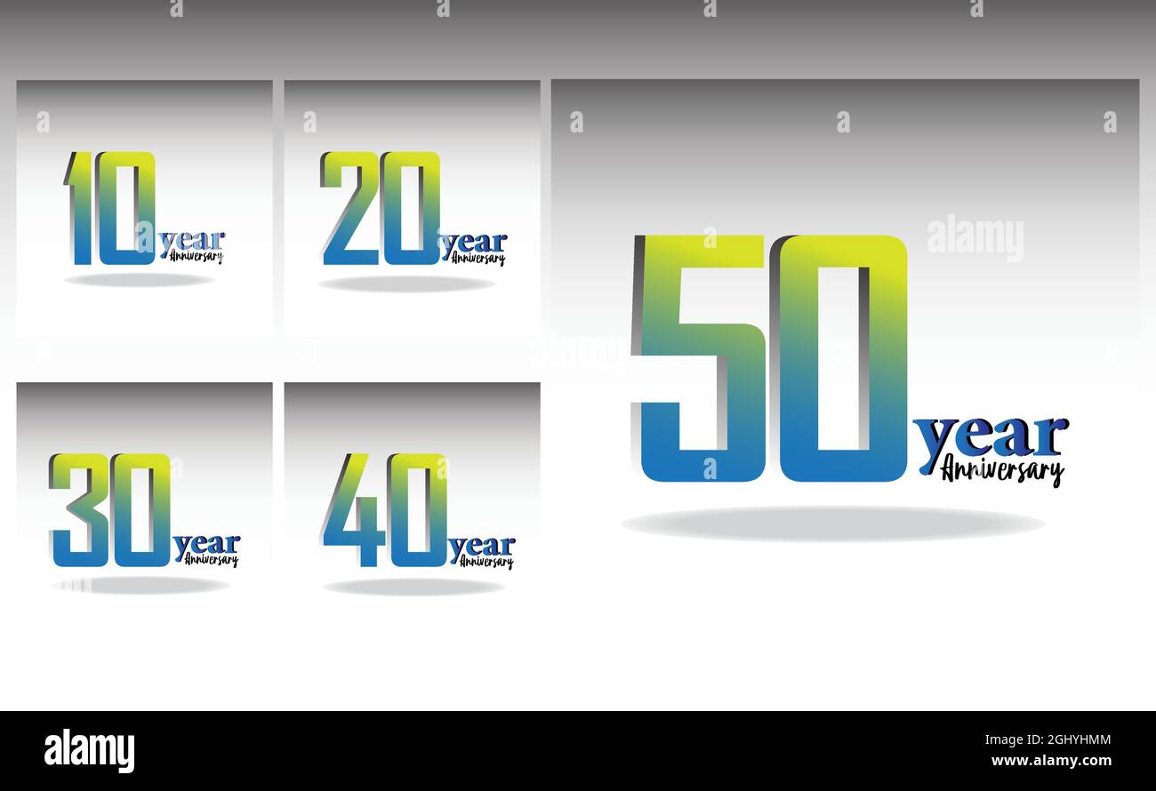 Set Year Anniversary Logo Vector Template Design Illustration Stock ...
