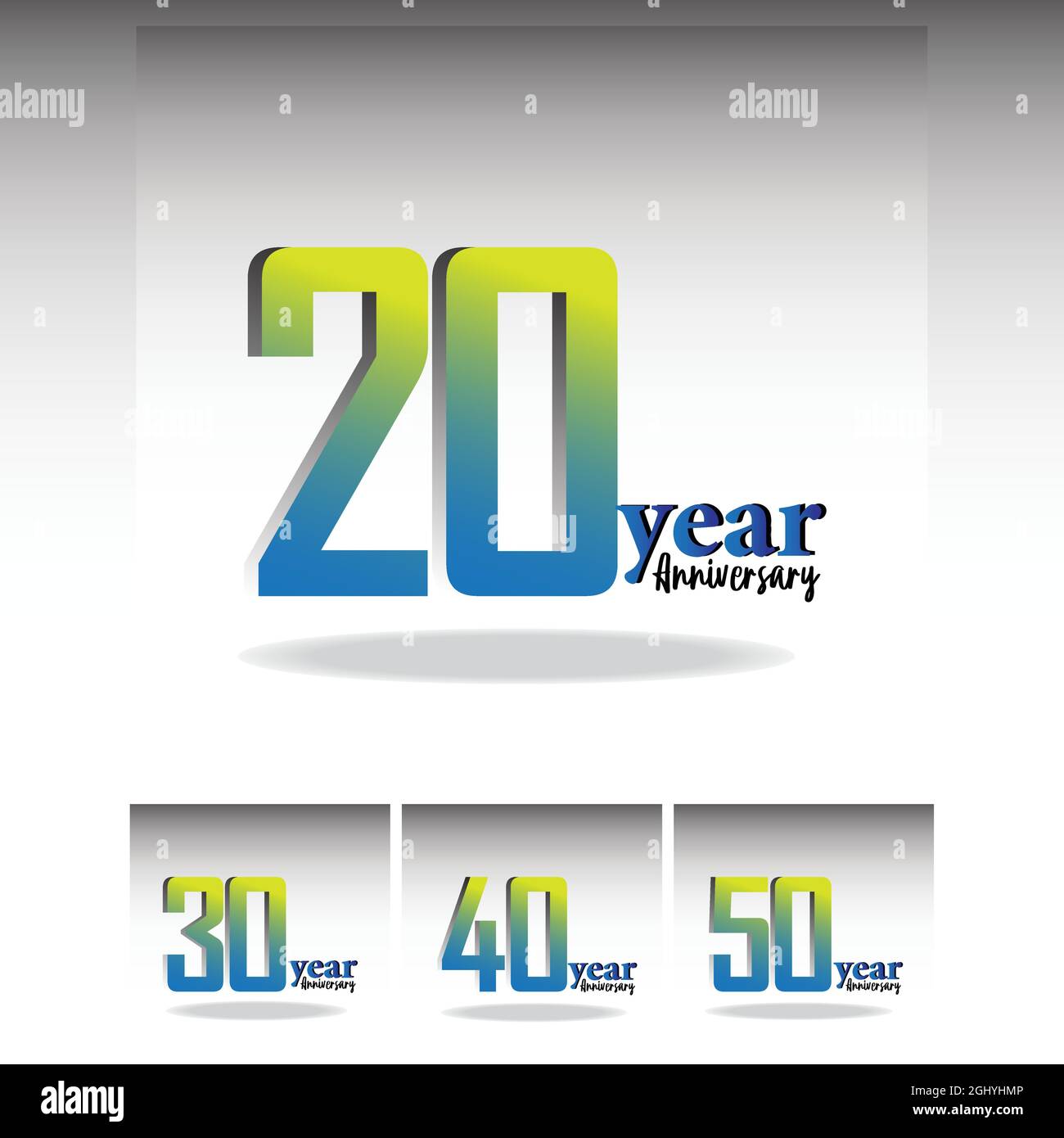 Set Year Anniversary Logo Vector Template Design Illustration Stock ...