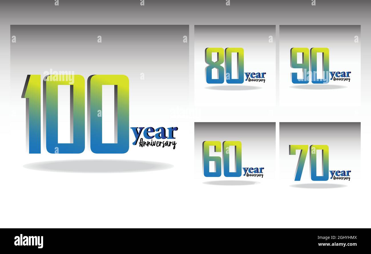Set Year Anniversary Logo Vector Template Design Illustration Stock ...