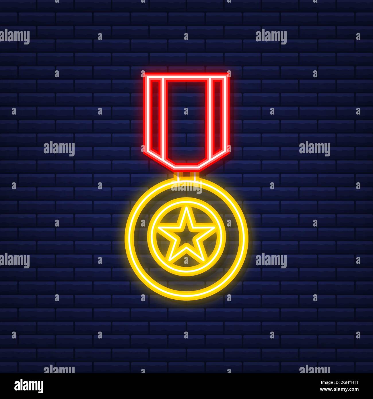 Hero of the Soviet Union gold star award. Neon icon. Motion graphics ...