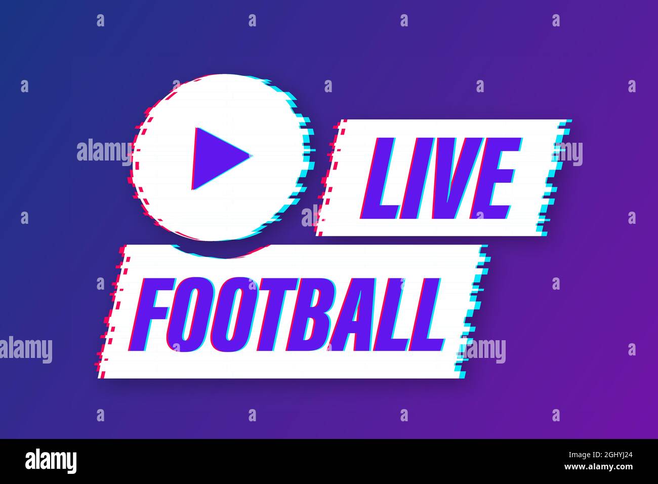 Live Football streaming glitch Icon, Button for broadcasting or online ...
