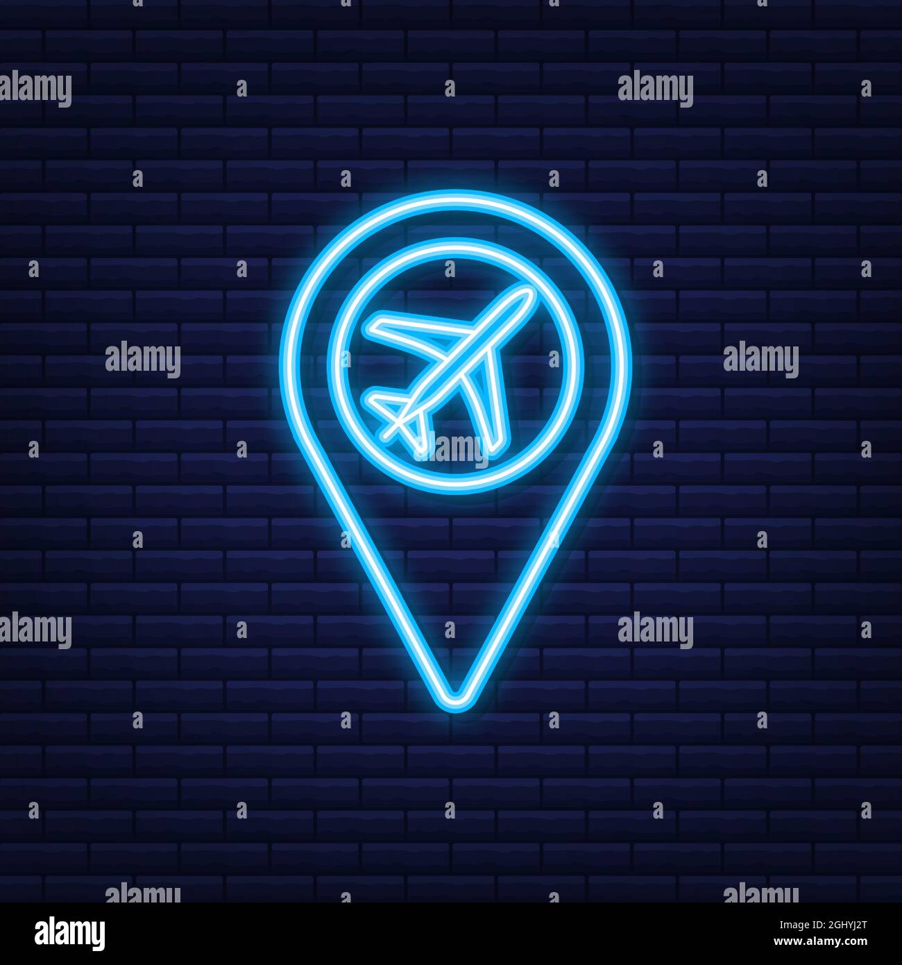 Airport pin for concept design. Pin point icon. Map symbol. Location ...