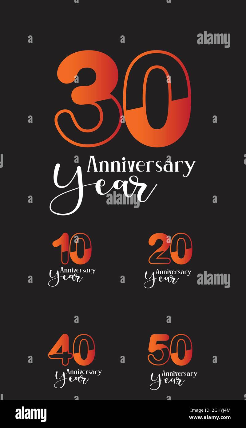 Set Year Anniversary Logo Vector Template Design Illustration Stock ...
