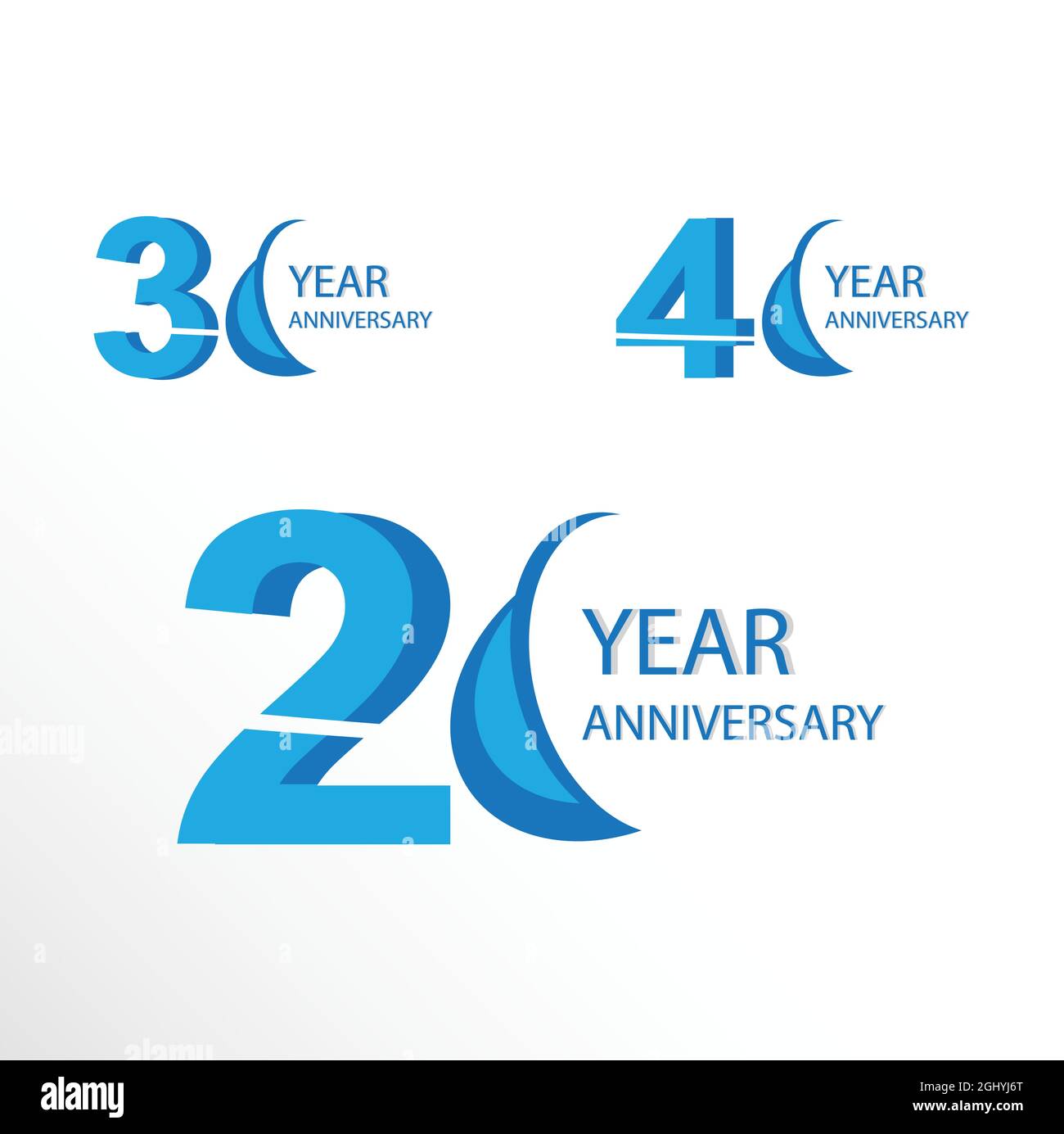 Set Year Anniversary Logo Vector Template Design Illustration Stock ...