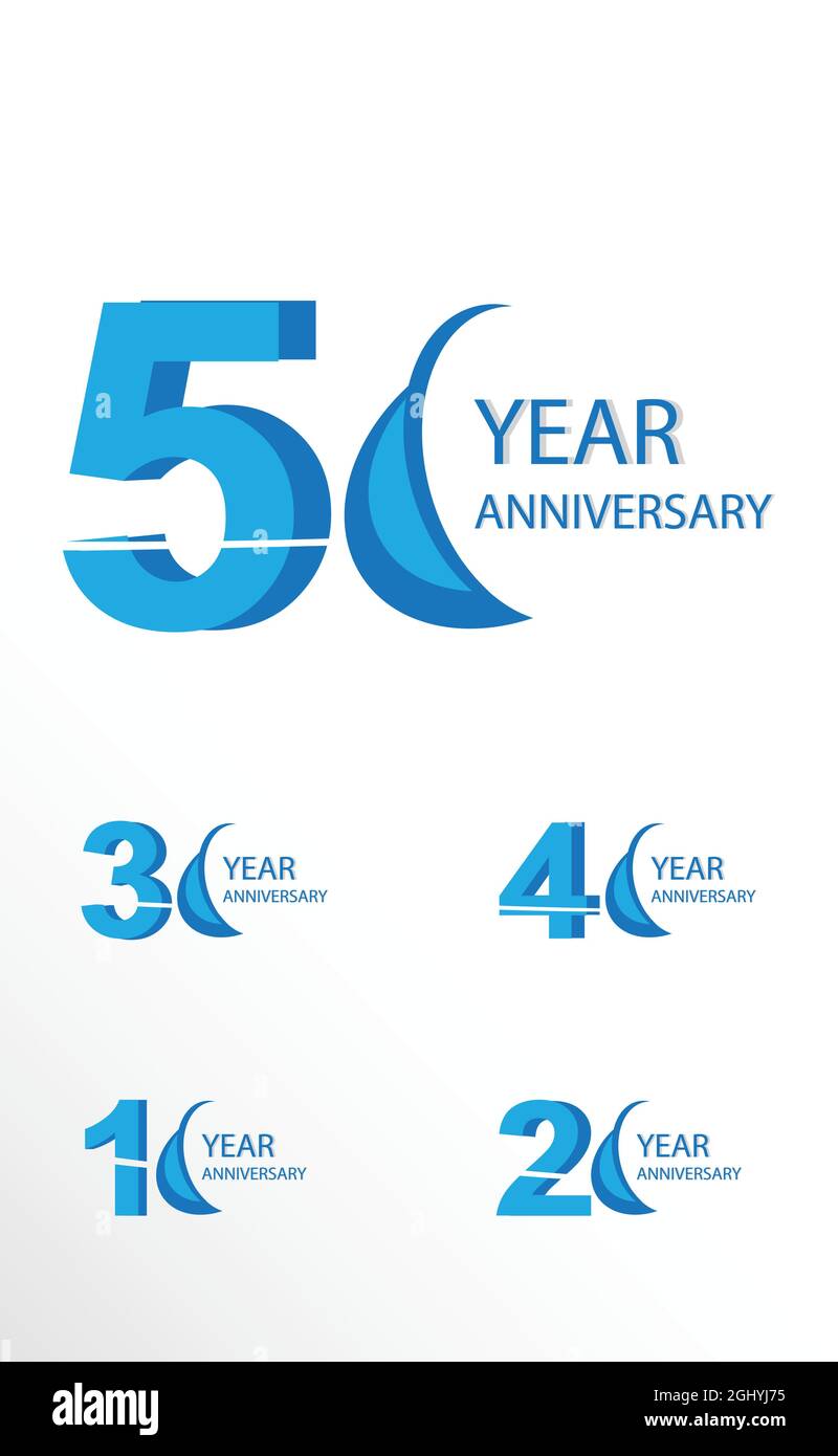 Set Year Anniversary Logo Vector Template Design Illustration Stock ...