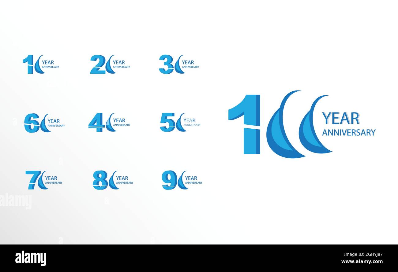 Set Year Anniversary Logo Vector Template Design Illustration Stock ...