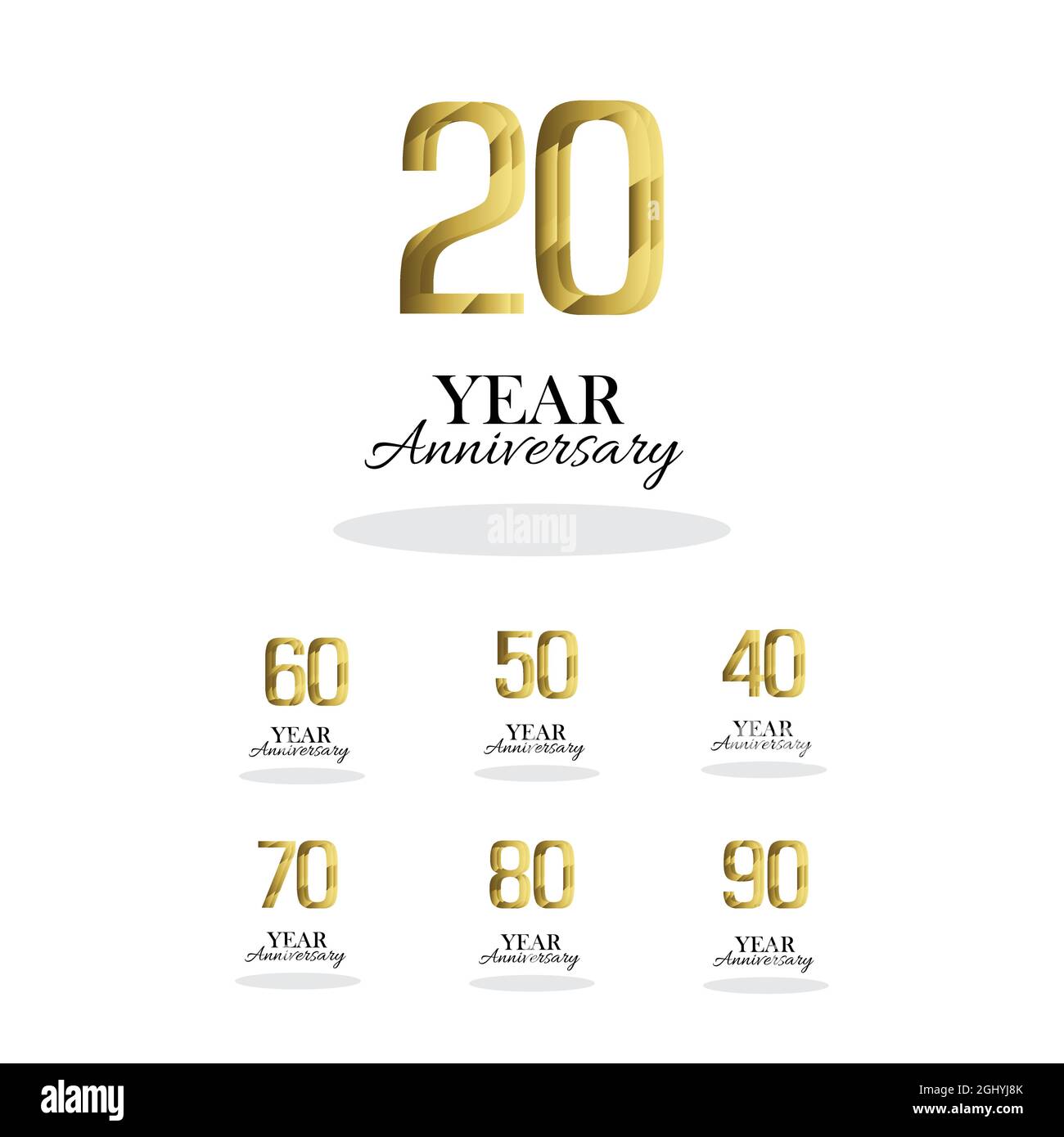Set Year Anniversary Logo Vector Template Design Illustration Stock ...