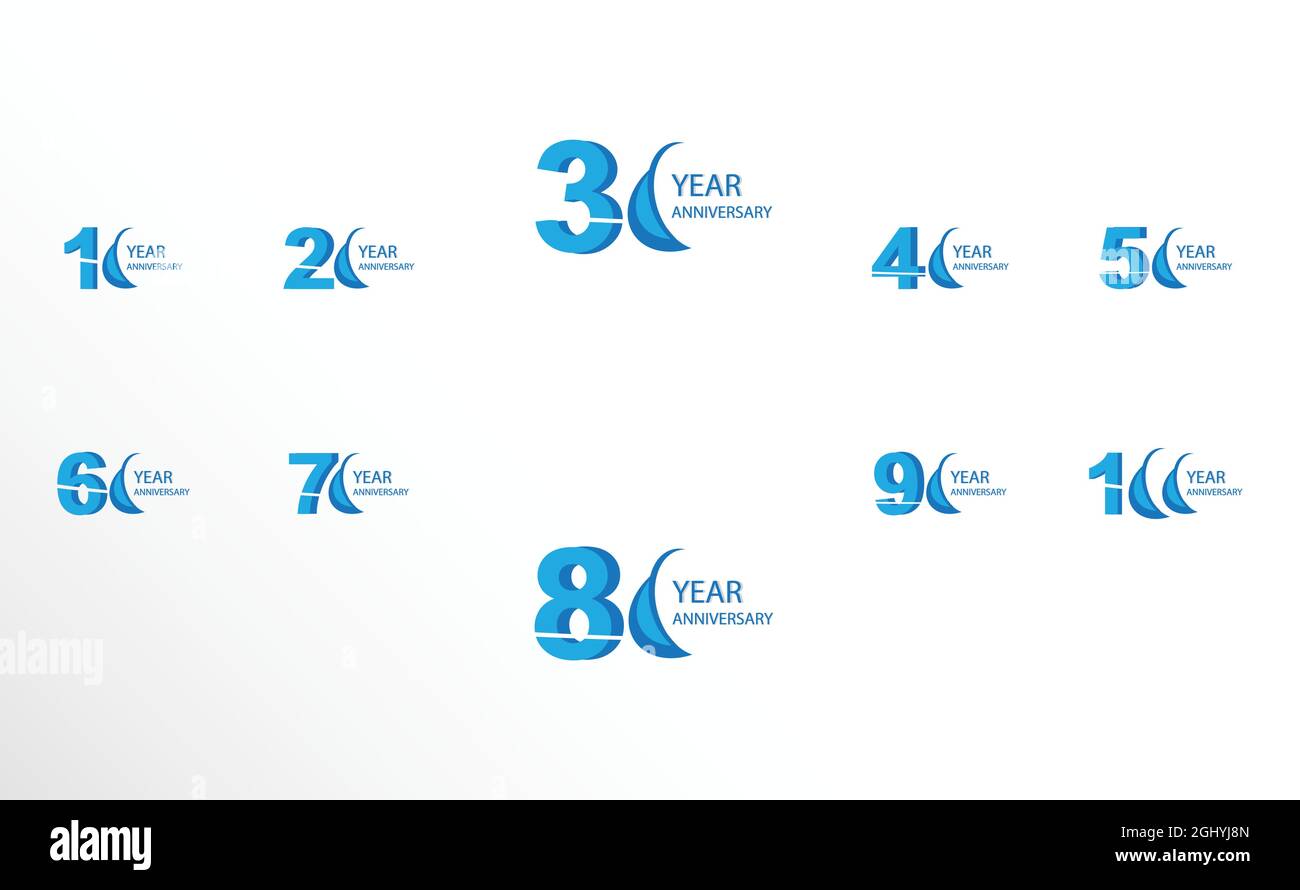 Set Year Anniversary Logo Vector Template Design Illustration Stock ...