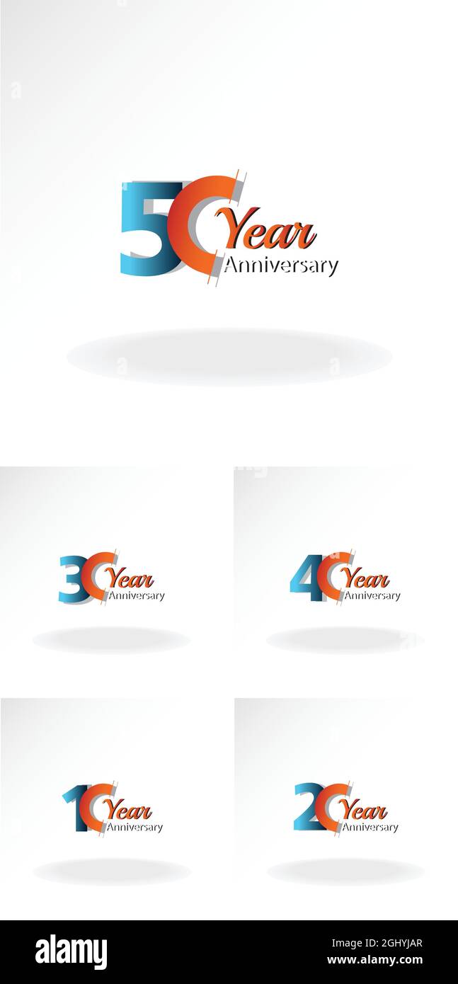 Set Year Anniversary Logo Vector Template Design Illustration Stock ...