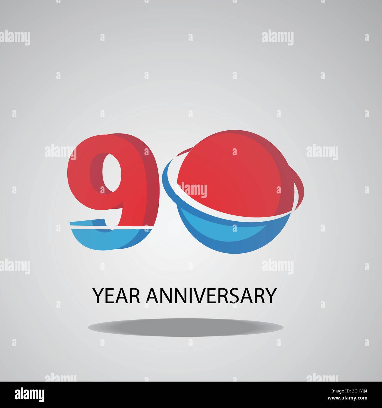 90 Year Anniversary Logo Vector Template Design Illustration Stock ...
