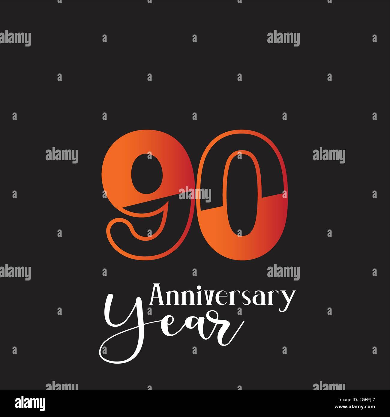 Ninety years anniversary badge hi-res stock photography and images - Alamy