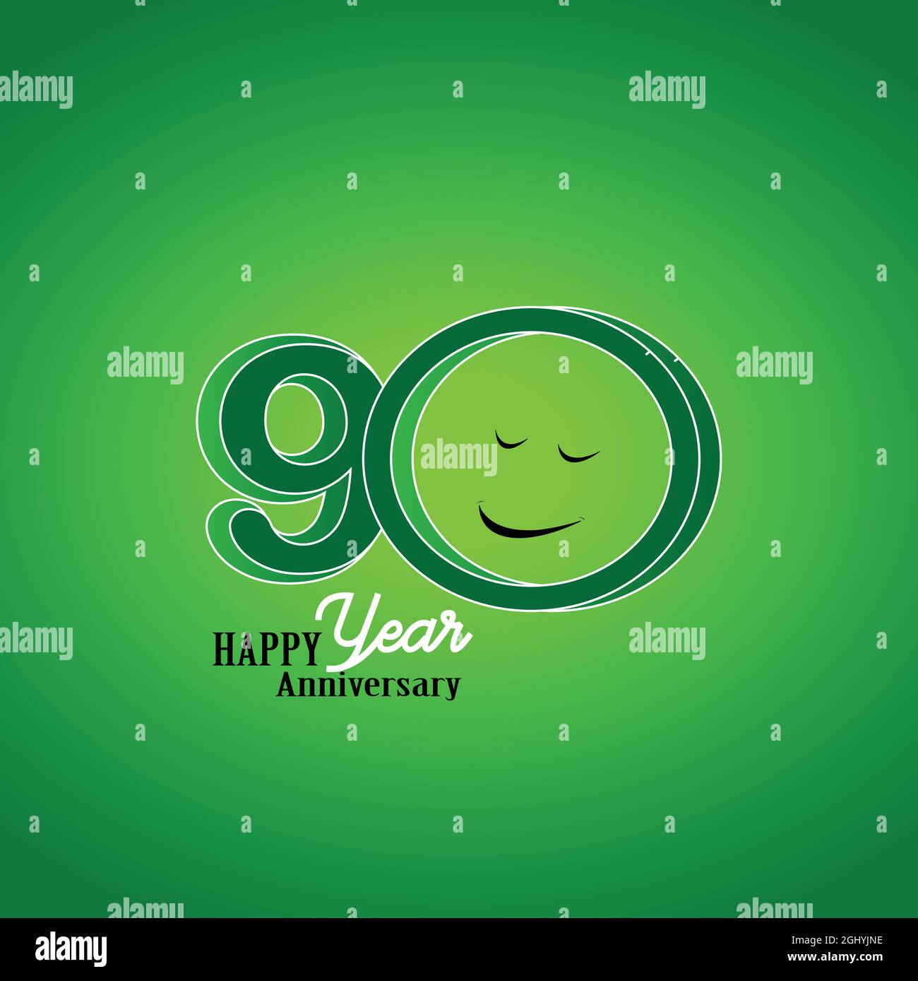 90 Year Anniversary Logo Vector Template Design Illustration Stock ...