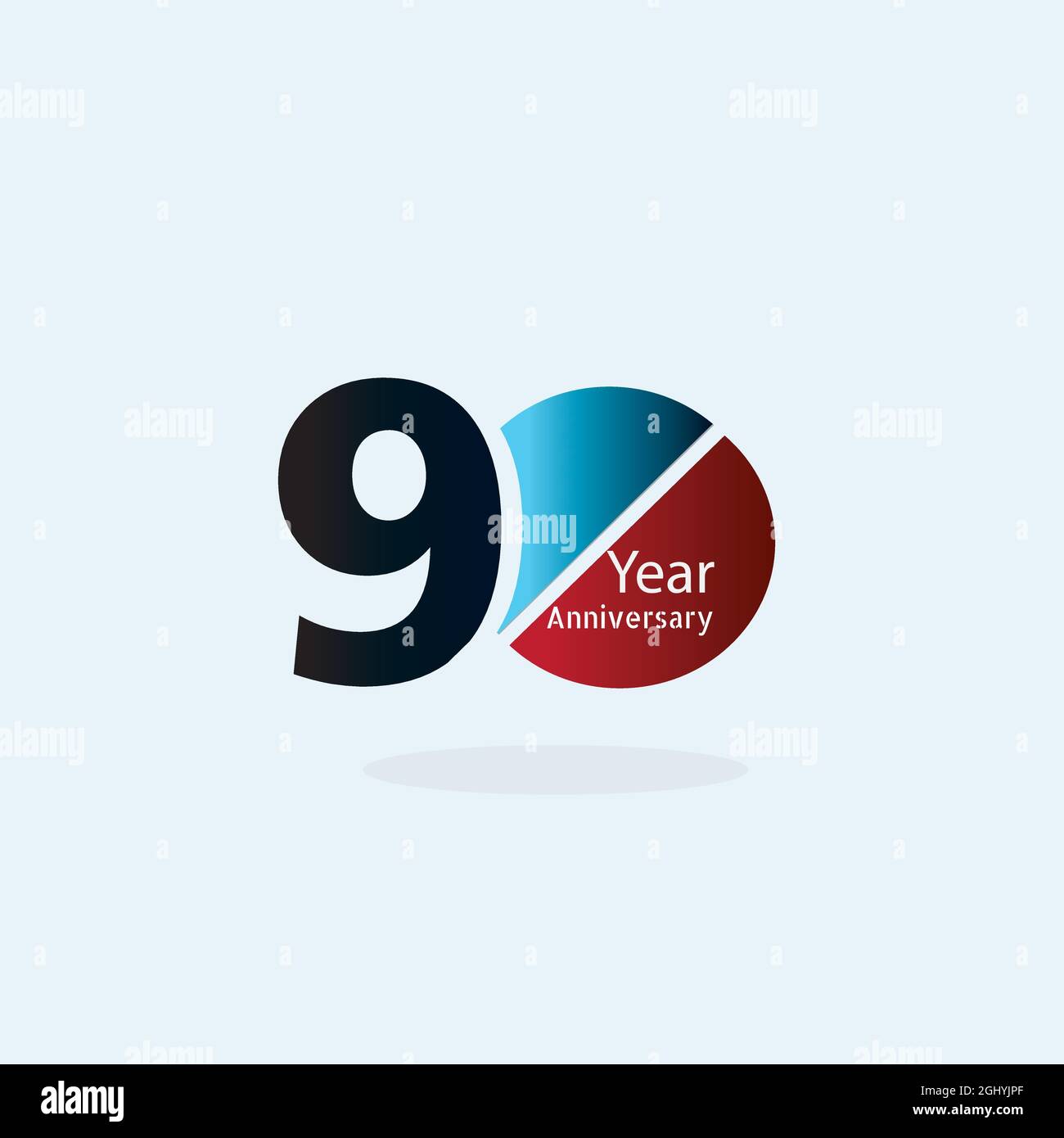 90 Year Anniversary Logo Vector Template Design Illustration Stock ...
