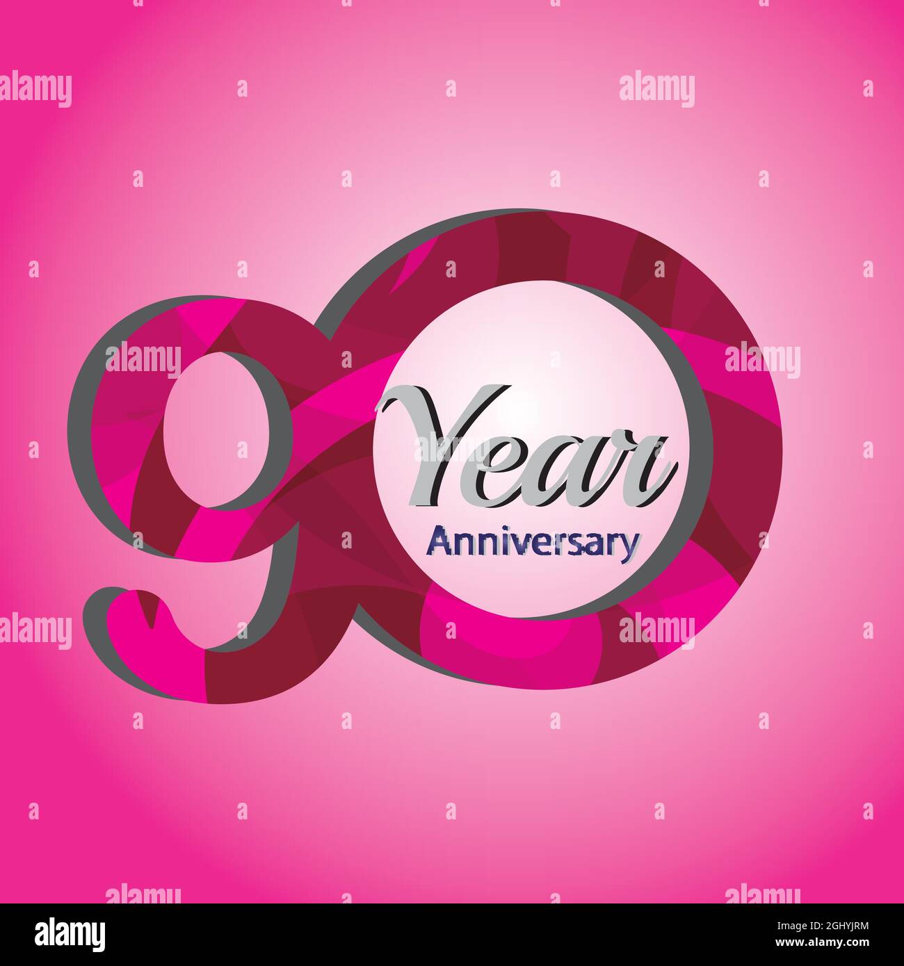 Ninety years anniversary badge hi-res stock photography and images - Alamy