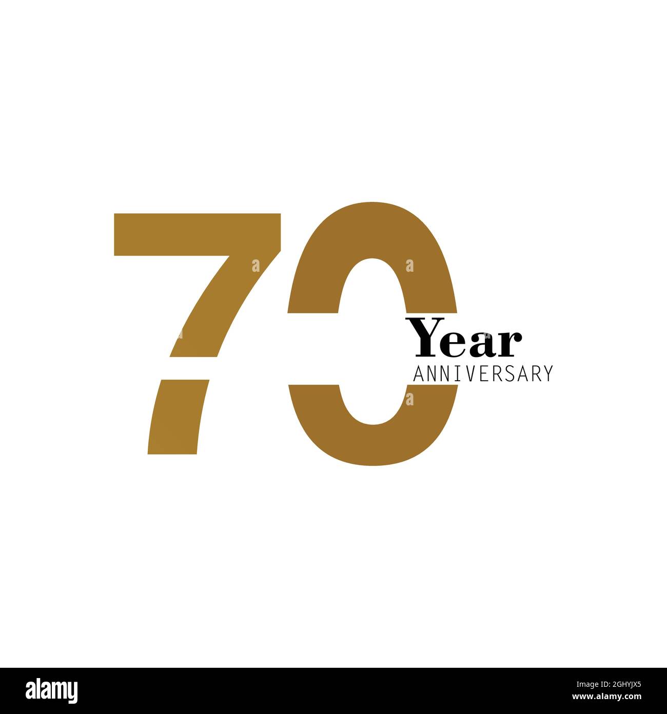70 Year Anniversary Logo Vector Template Design Illustration gold and ...