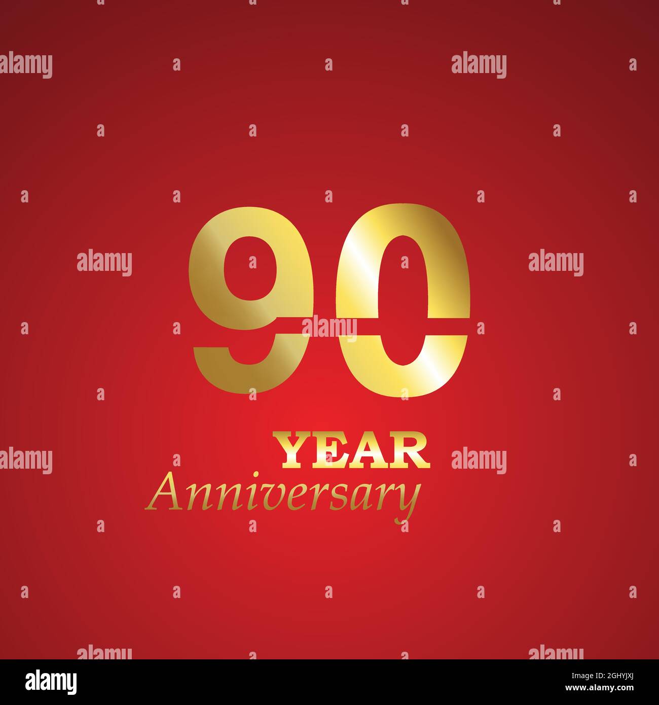 Ninety years anniversary badge hi-res stock photography and images - Alamy