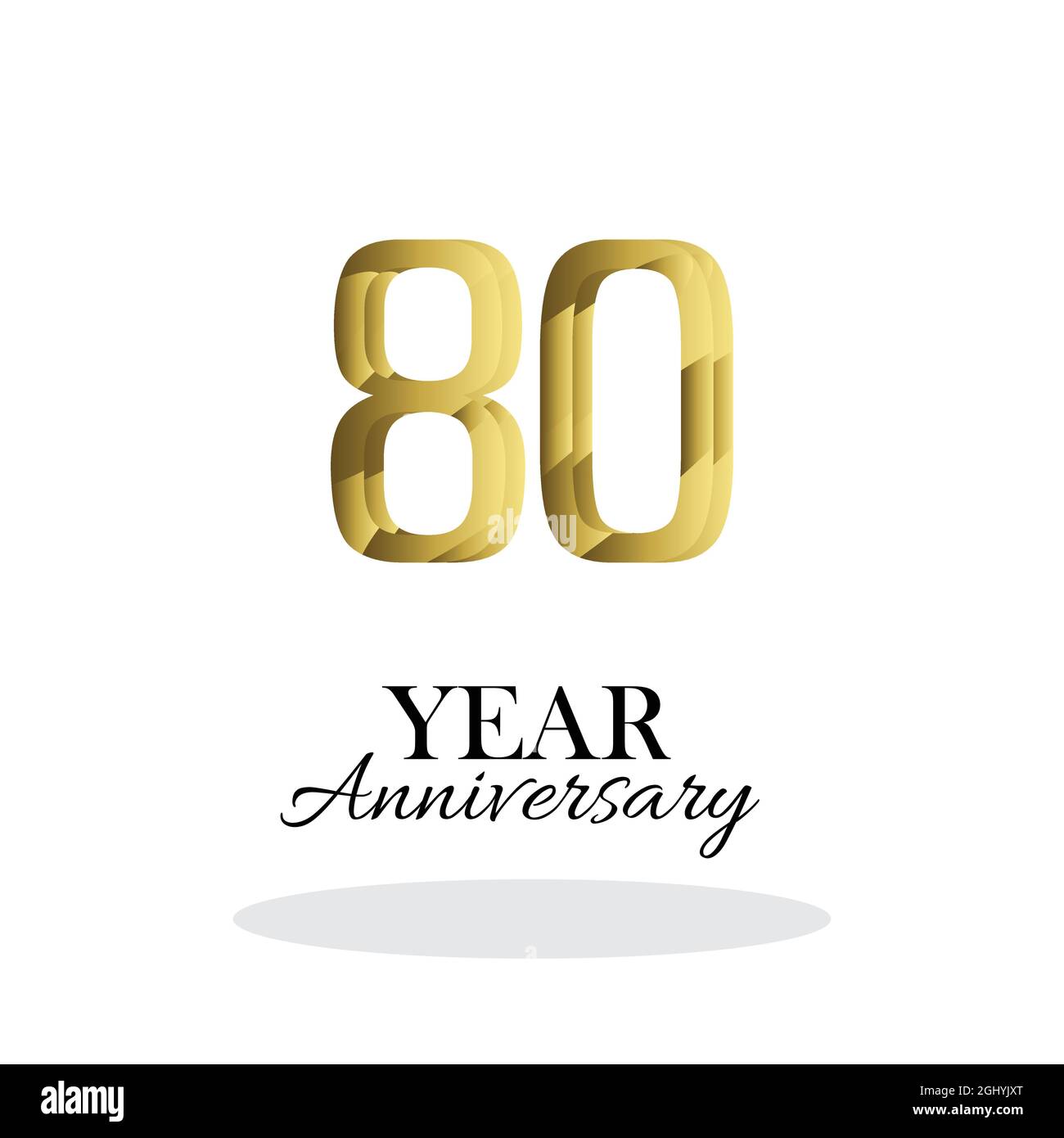 80 Year Anniversary Logo Vector Template Design Illustration gold and ...