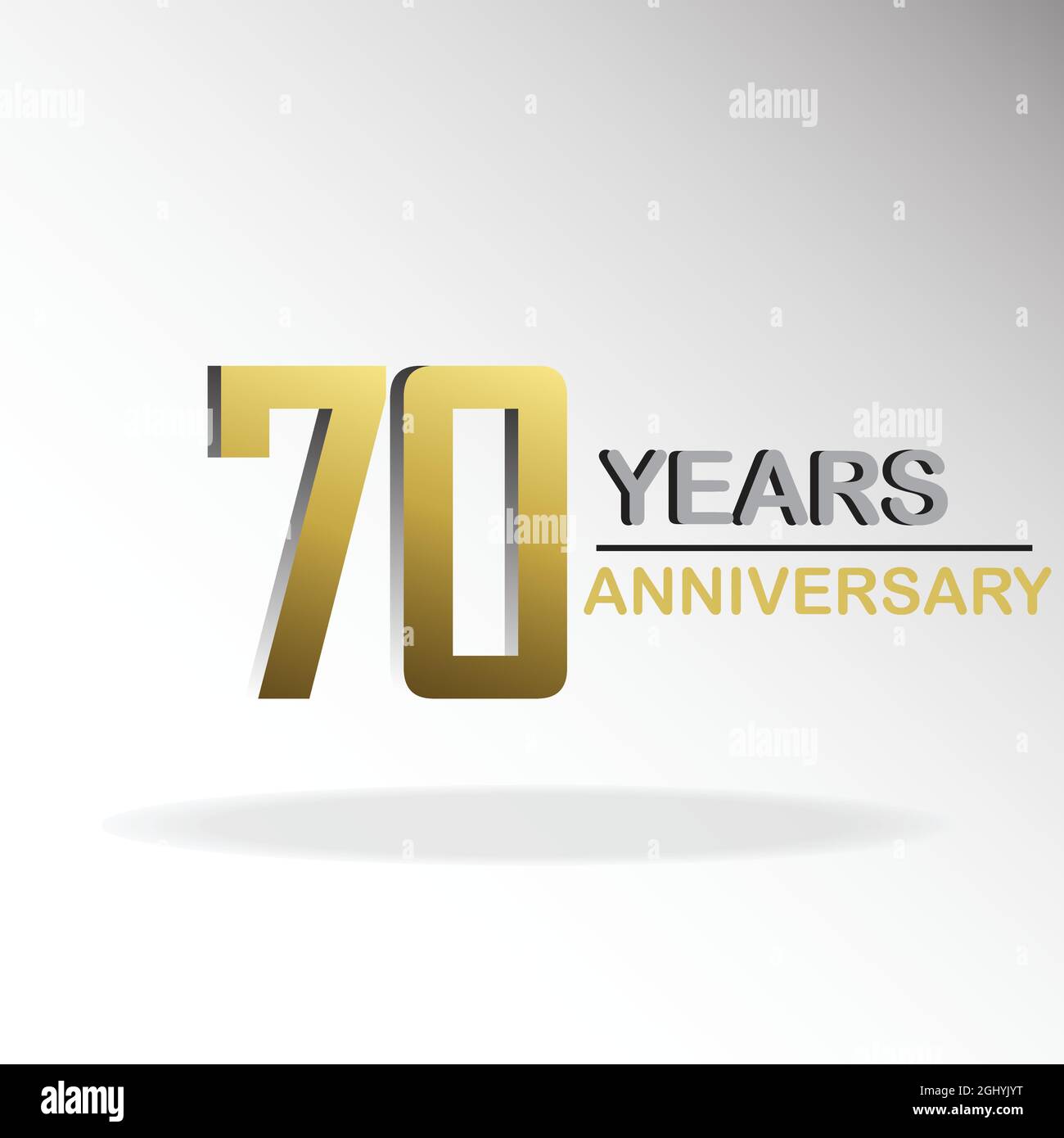 70 Year Anniversary Logo Vector Template Design Illustration gold and ...