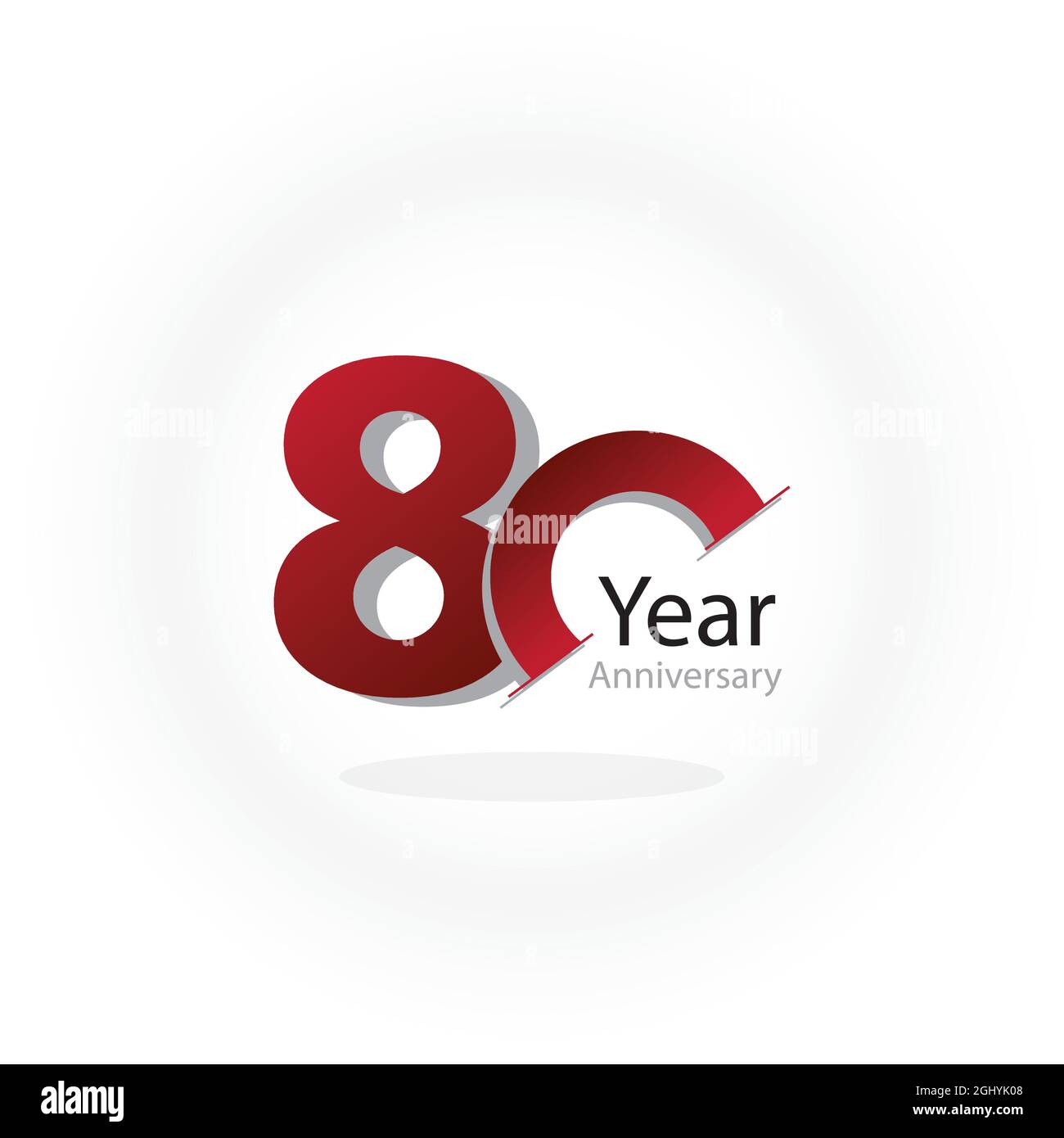 80 Year Anniversary Logo Vector Template Design Illustration Stock ...