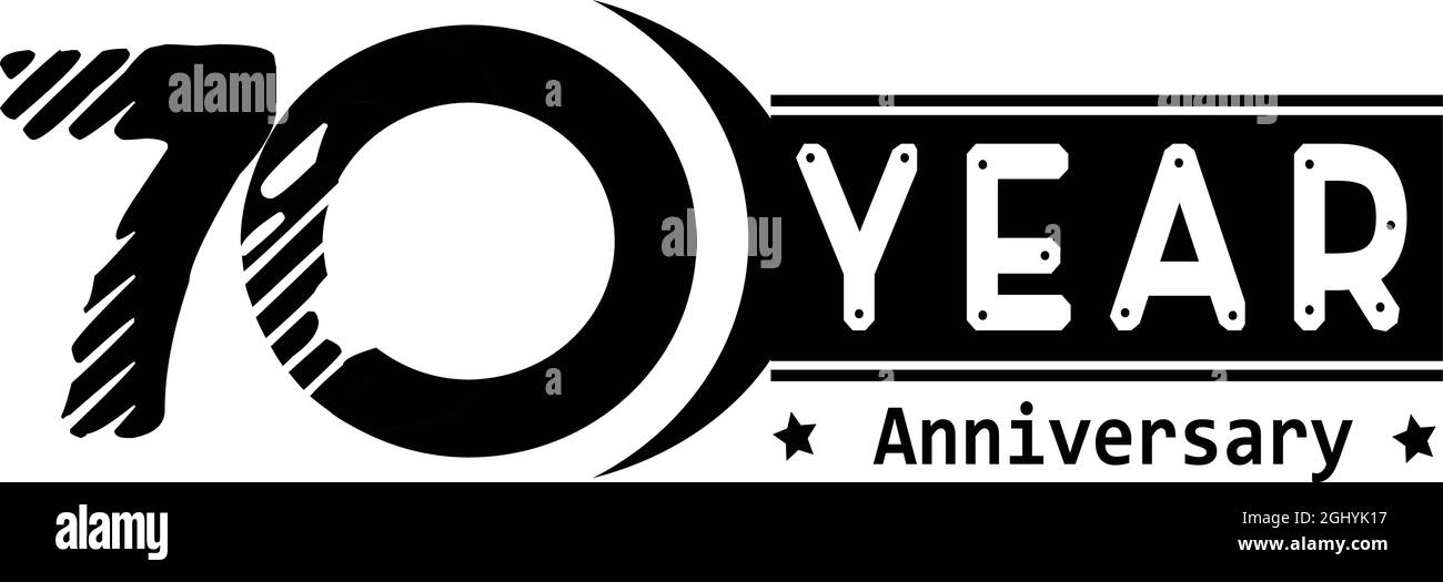 70 Year Anniversary Logo Vector Template Design Illustration black ...