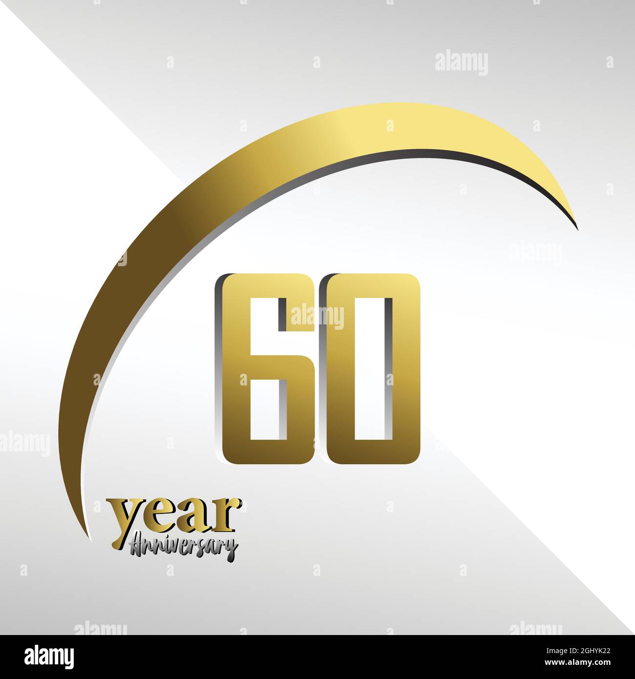 60 Year Anniversary Logo Vector Template Design Illustration gold and ...