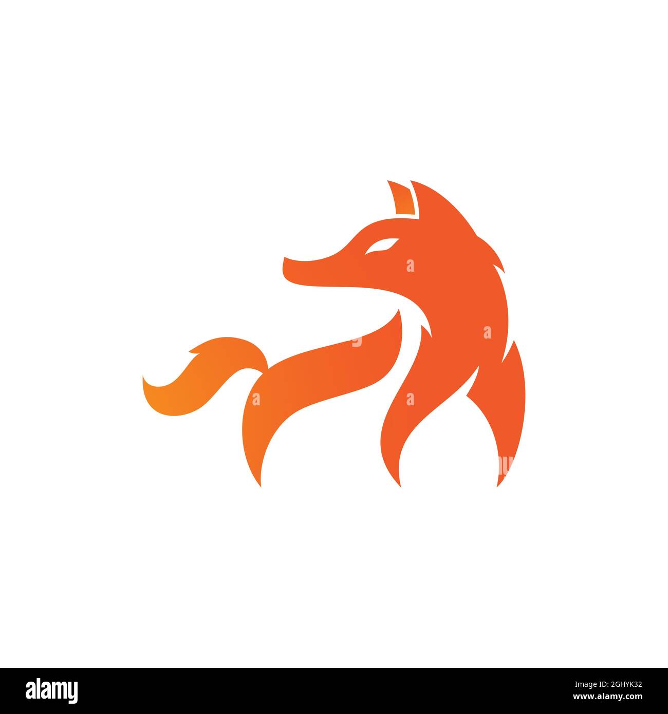 Fox vector illustration silhouette icon design Stock Photo - Alamy