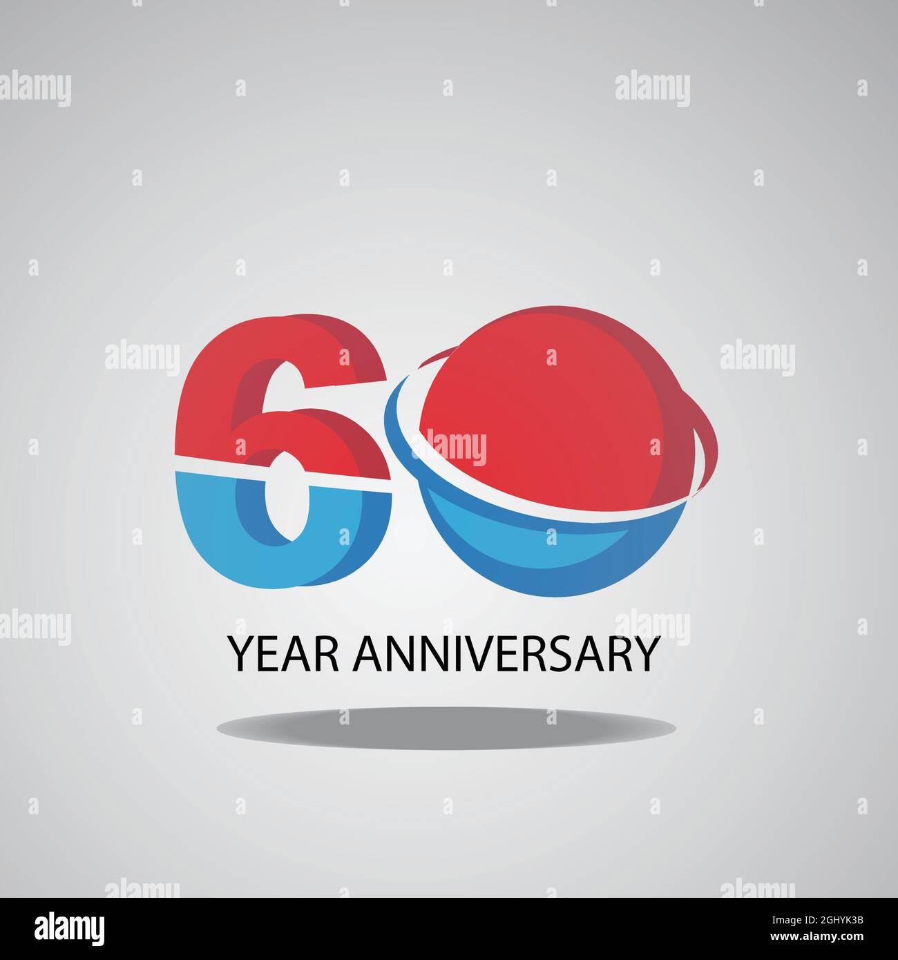 60 Year Anniversary Logo Vector Template Design Illustration Stock ...