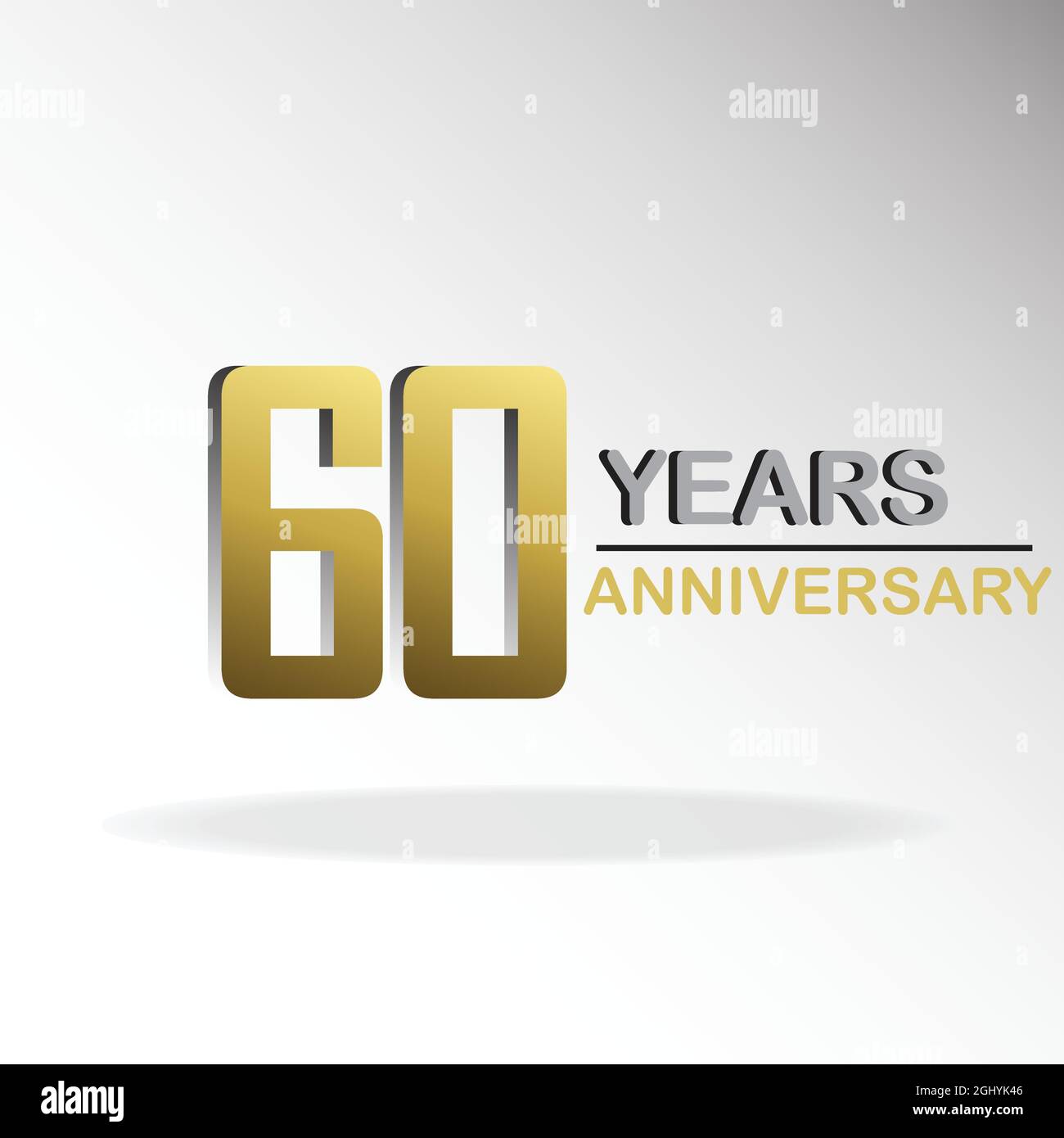 Golden 60 years anniversary template Stock Vector Images - Alamy