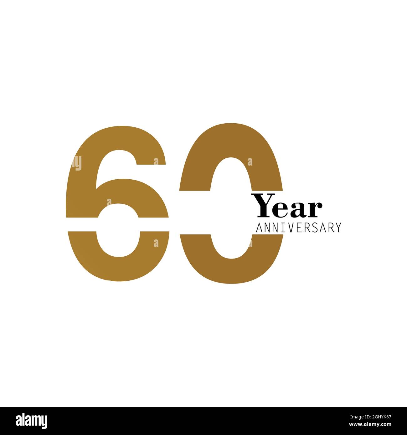 60 Year Anniversary Logo Vector Template Design Illustration gold and ...